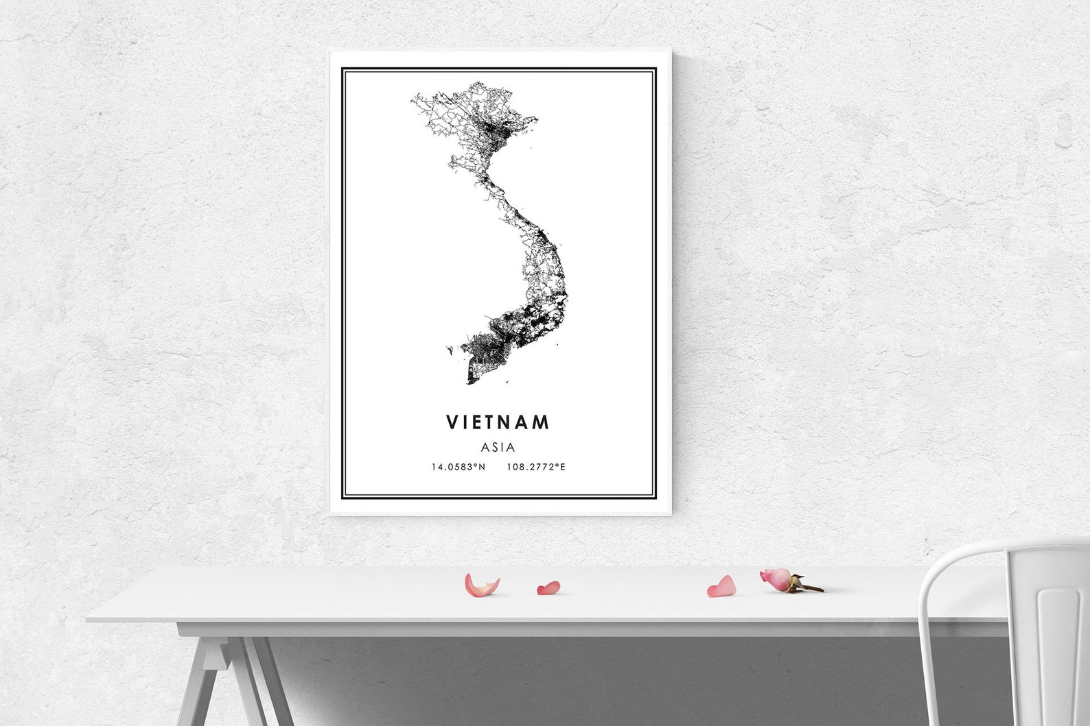 Vietnam Map Print Poster Canvas Vietnam Road Map Print | Etsy