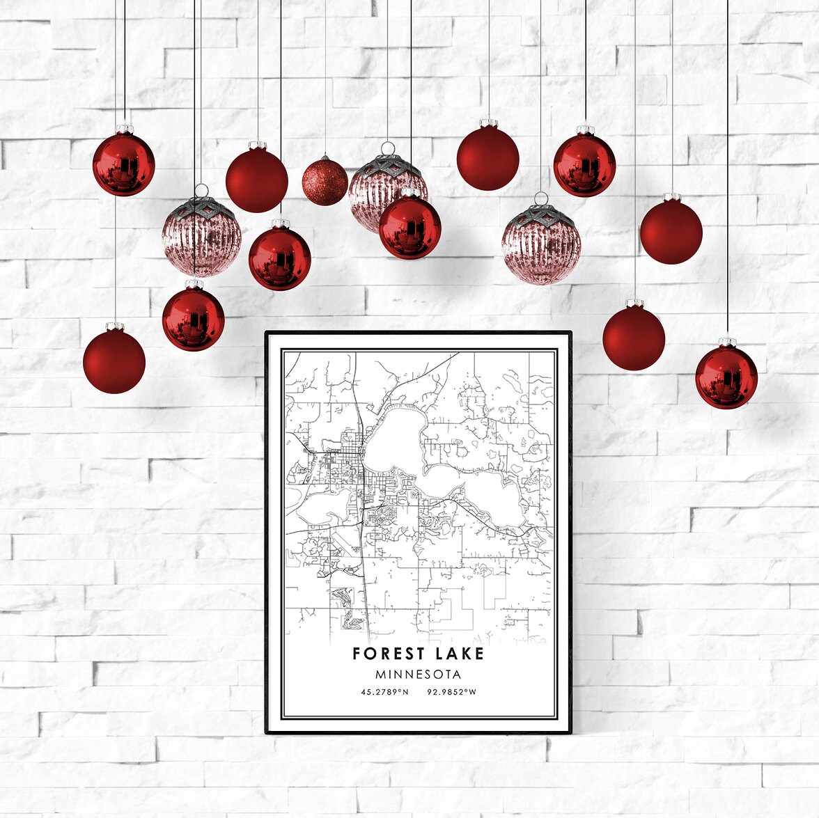 Forest Lake map print poster canvas Forest Lake Minnesota | Etsy