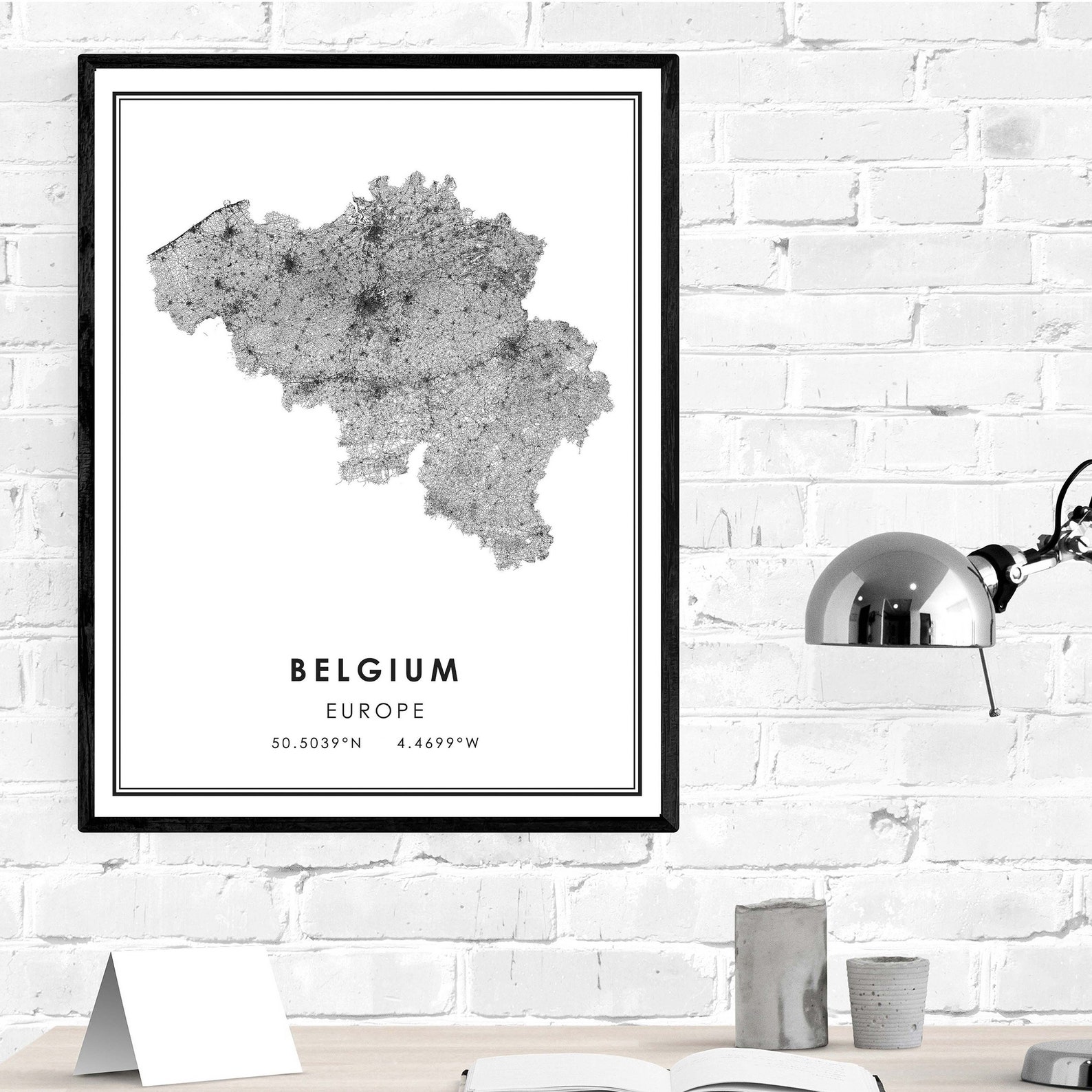 Belgium country map print poster canvas Belgium Country city | Etsy