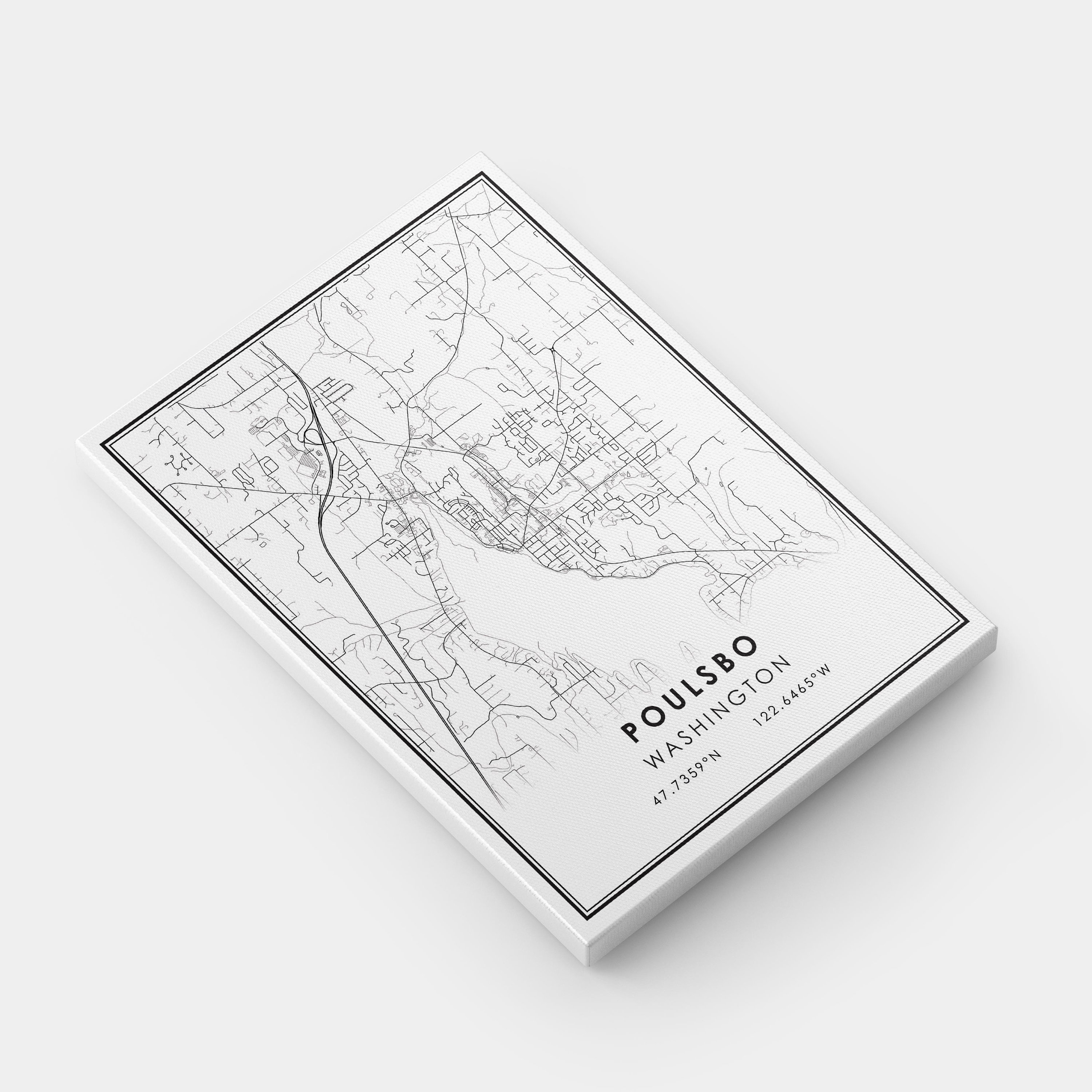 Poulsbo map print poster canvas Washington map print poster - Etsy ...
