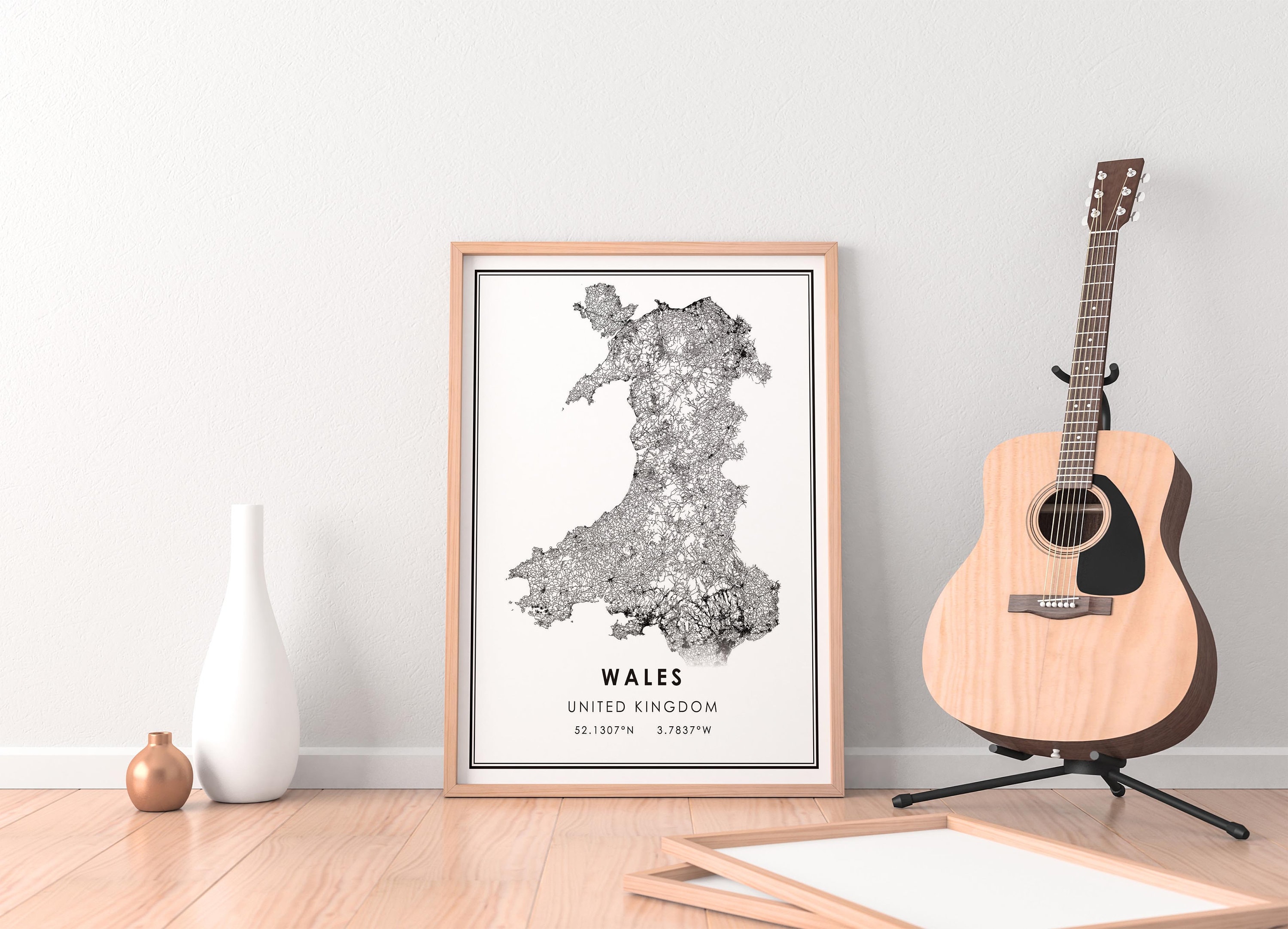 Wales Country Map Print Poster Canvas United Kingdom Map - Etsy