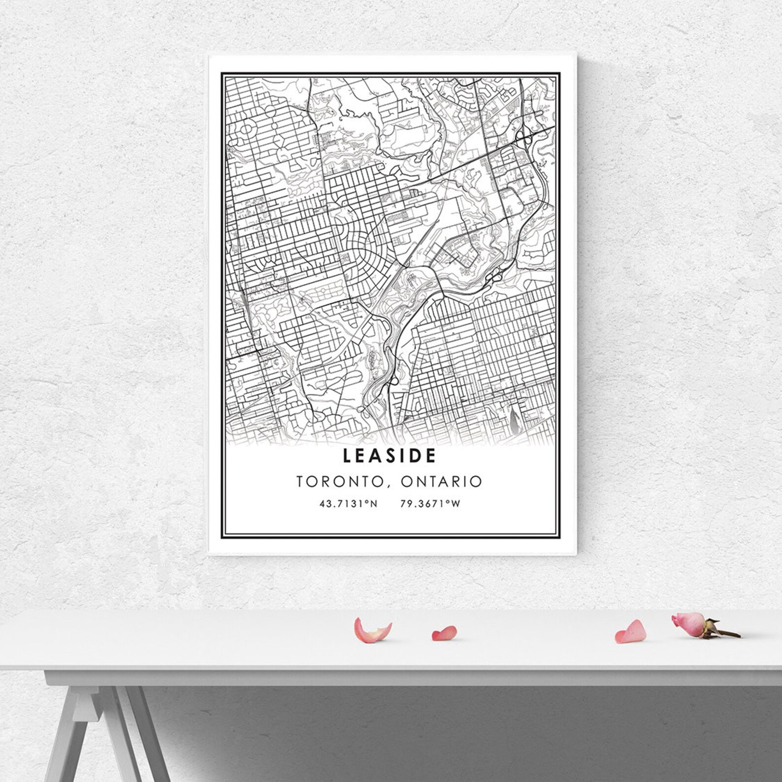 Leaside map print poster canvas Ontario map print poster | Etsy