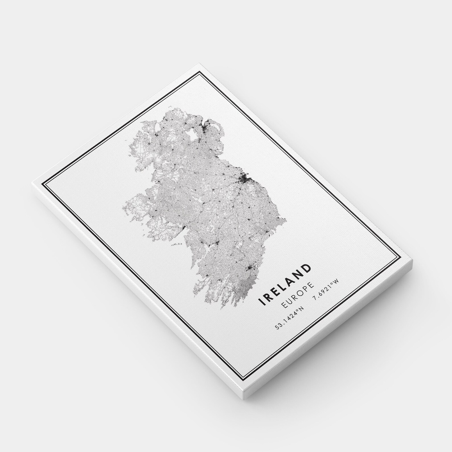Ireland Country Map Print Poster Canvas | Ireland Country Road Map ...