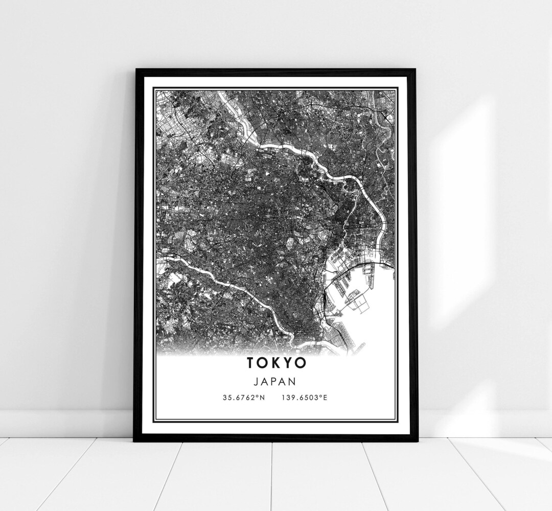 Tokyo Map Print Poster Canvas | Japan Map Print Poster Canvas | Tokyo ...