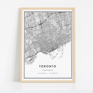 Toronto Map Print Poster Canvas Ontario Map Print Poster Canvas Toronto ...
