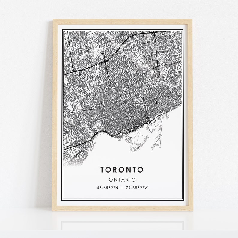 Toronto Map Print Poster Canvas Ontario Map Print Poster - Etsy Canada