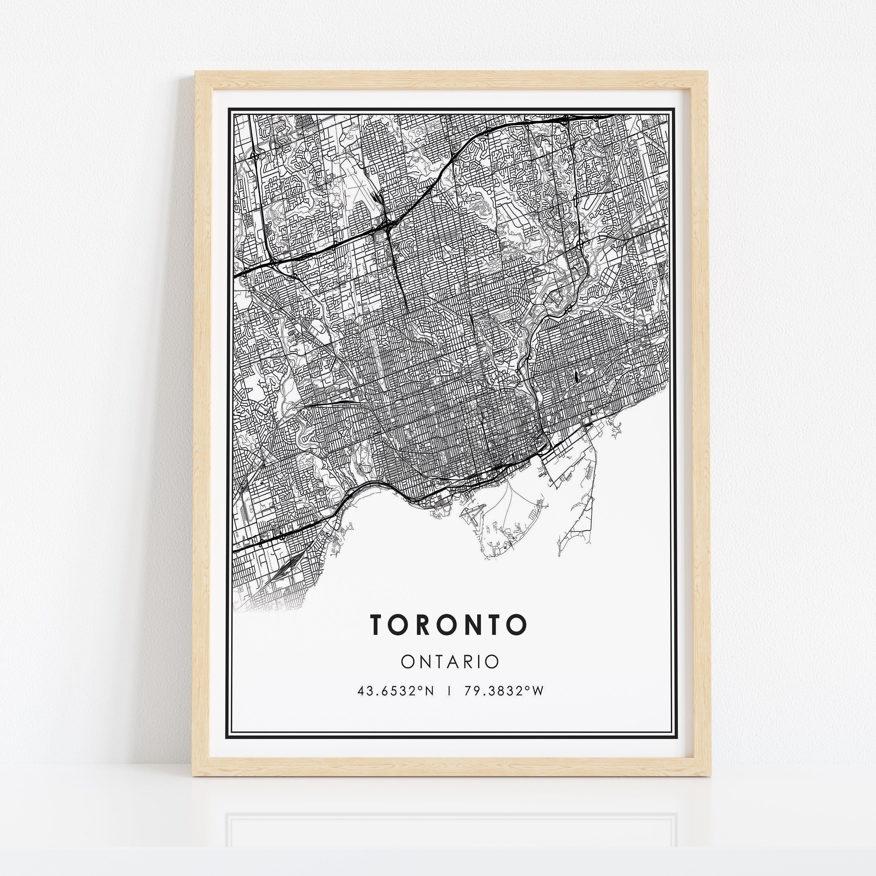 Toronto Map Print Poster Canvas Ontario Map Print Poster - Etsy Canada