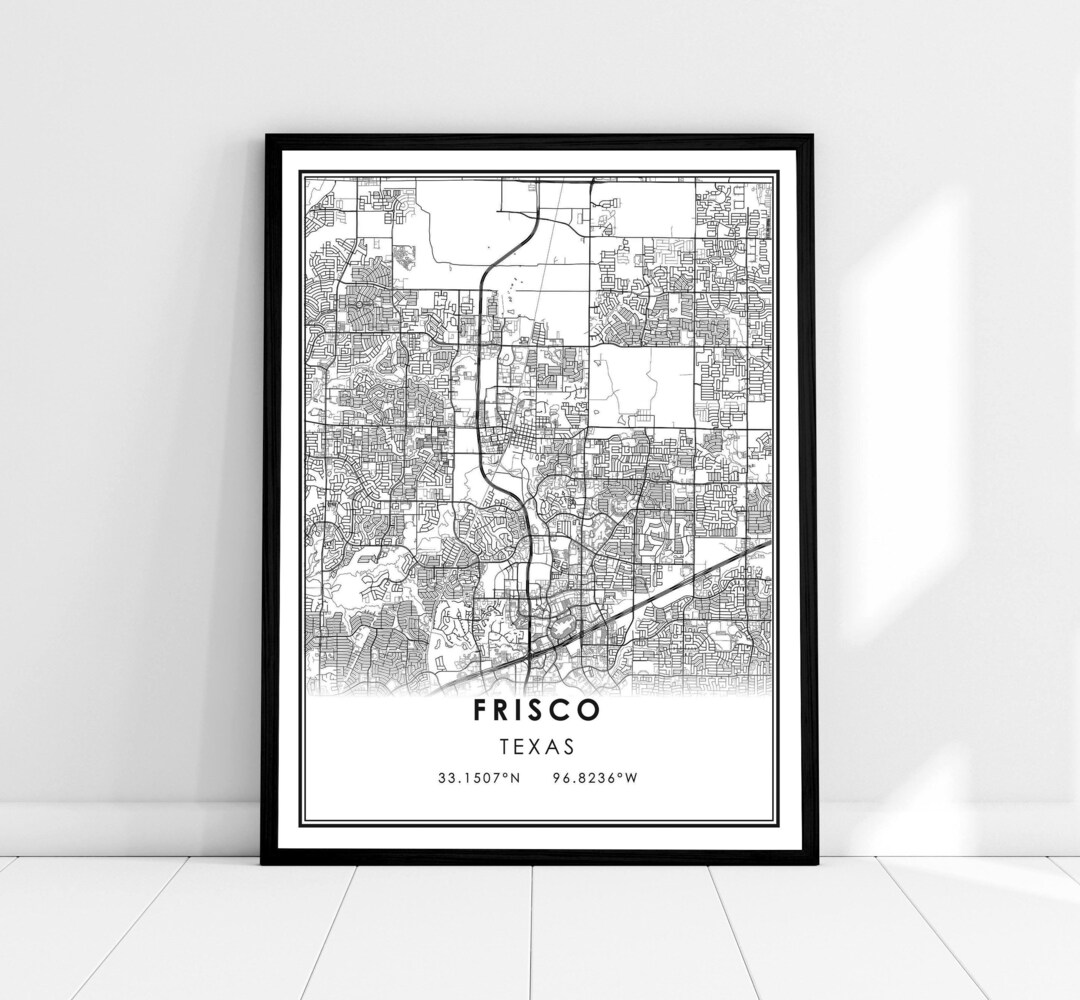 Frisco Map Print Poster Canvas | Texas Map Print Poster Canvas | Frisco ...