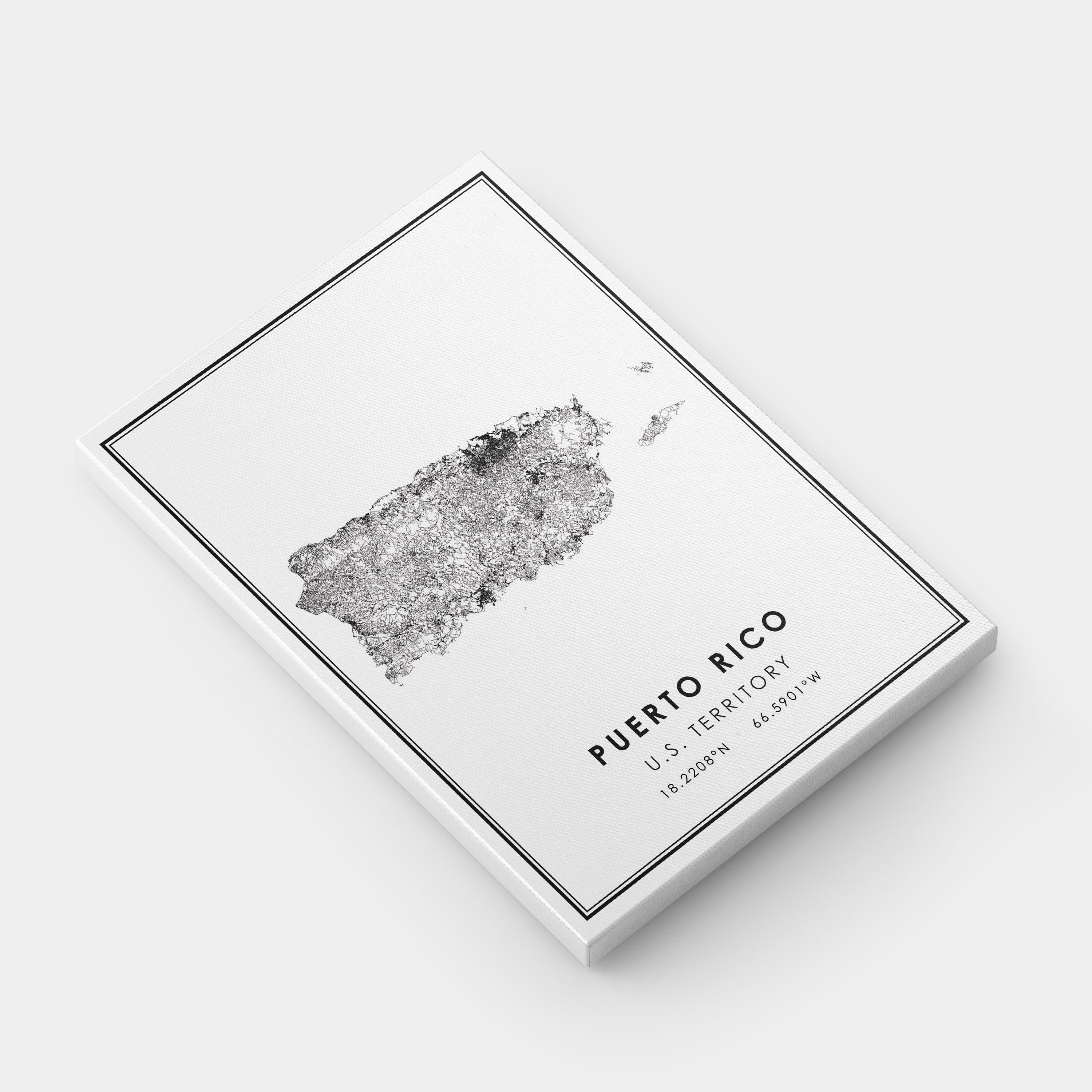 Puerto Rico United States Map Print Poster Canvas Puerto - Etsy