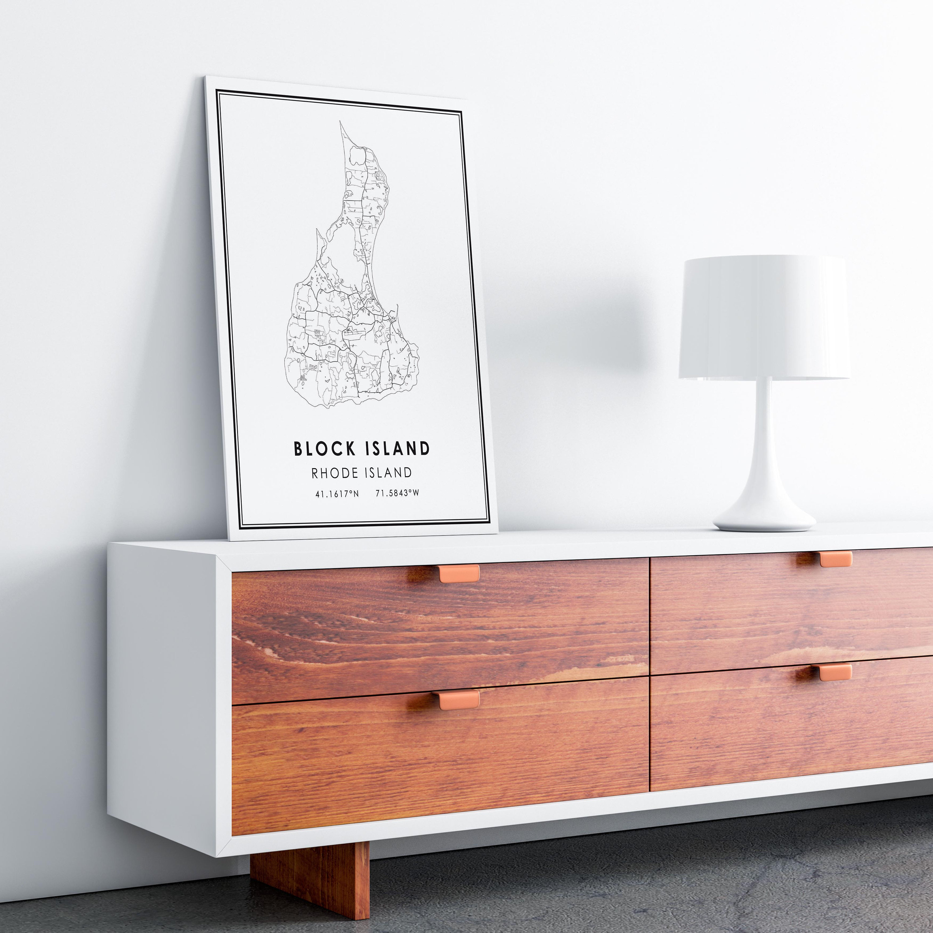 Block Island Map Print Poster Canvas Rhode Island Map Print - Etsy