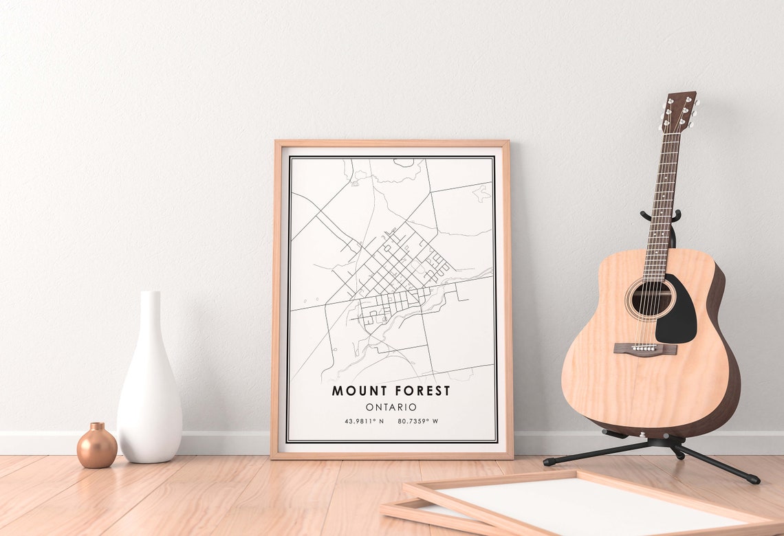 Mount Forest Ontario Map Print Poster Canvas Mount Forest - Etsy Canada