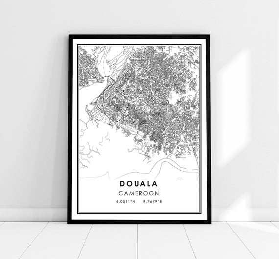 Douala Map Print Poster Canvas Cameroon Map Print Poster - Etsy