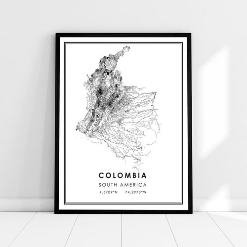 Colombia Vintage Style Map Print Colombia Map Poster Gift - Etsy