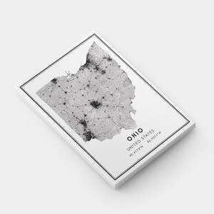 Ohio United States Map Print Poster Canvas | Ohio United States Road ...