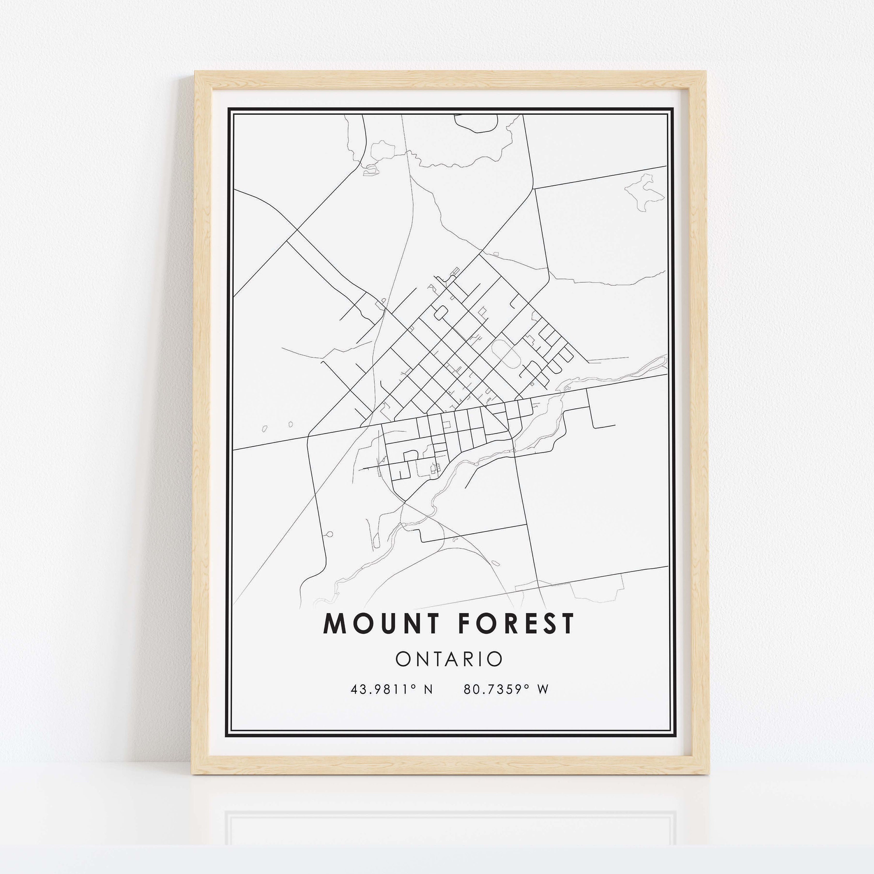 Mount Forest Ontario Map Print Poster Canvas Mount Forest - Etsy Canada