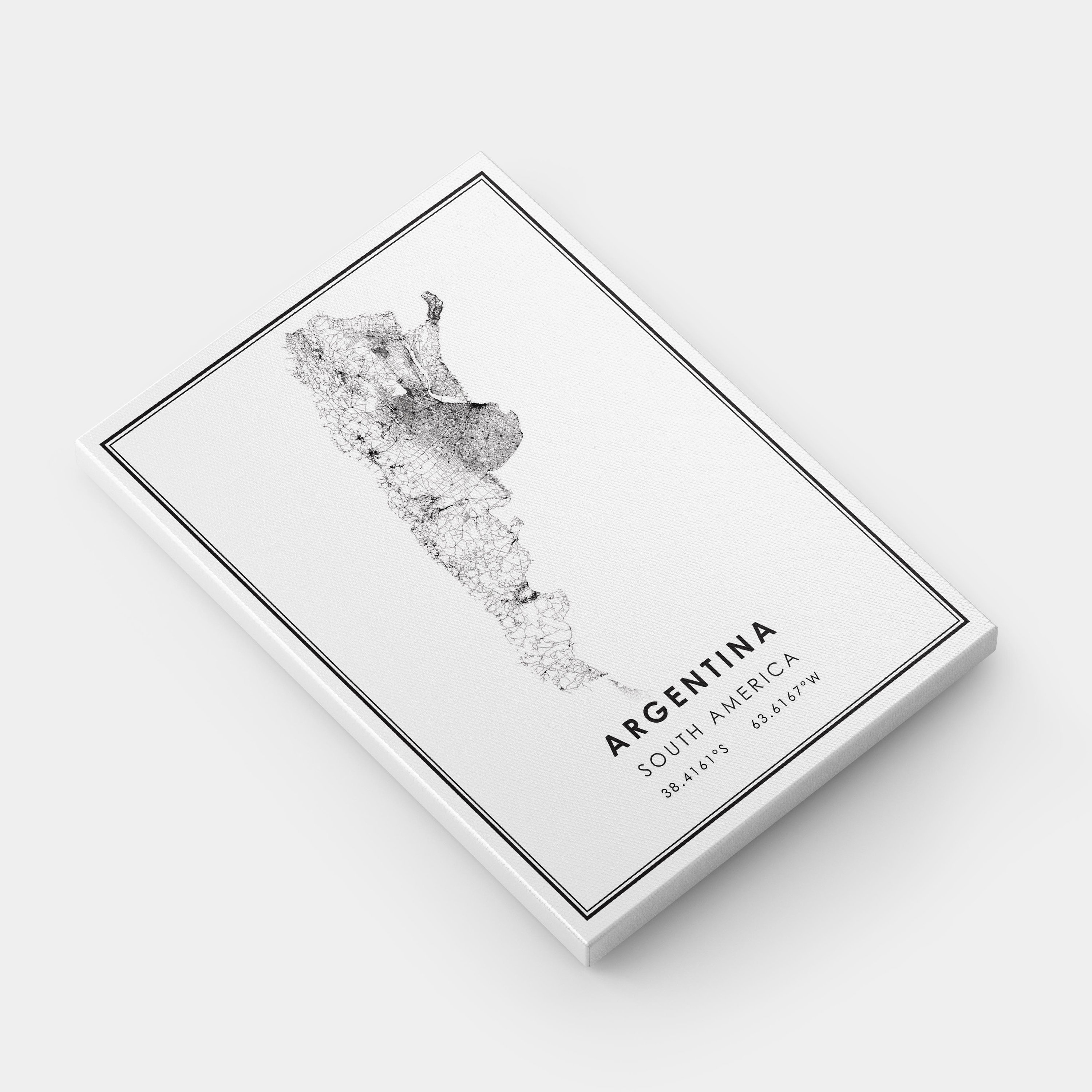 Argentina Country Map Print Poster Canvas South America - Etsy