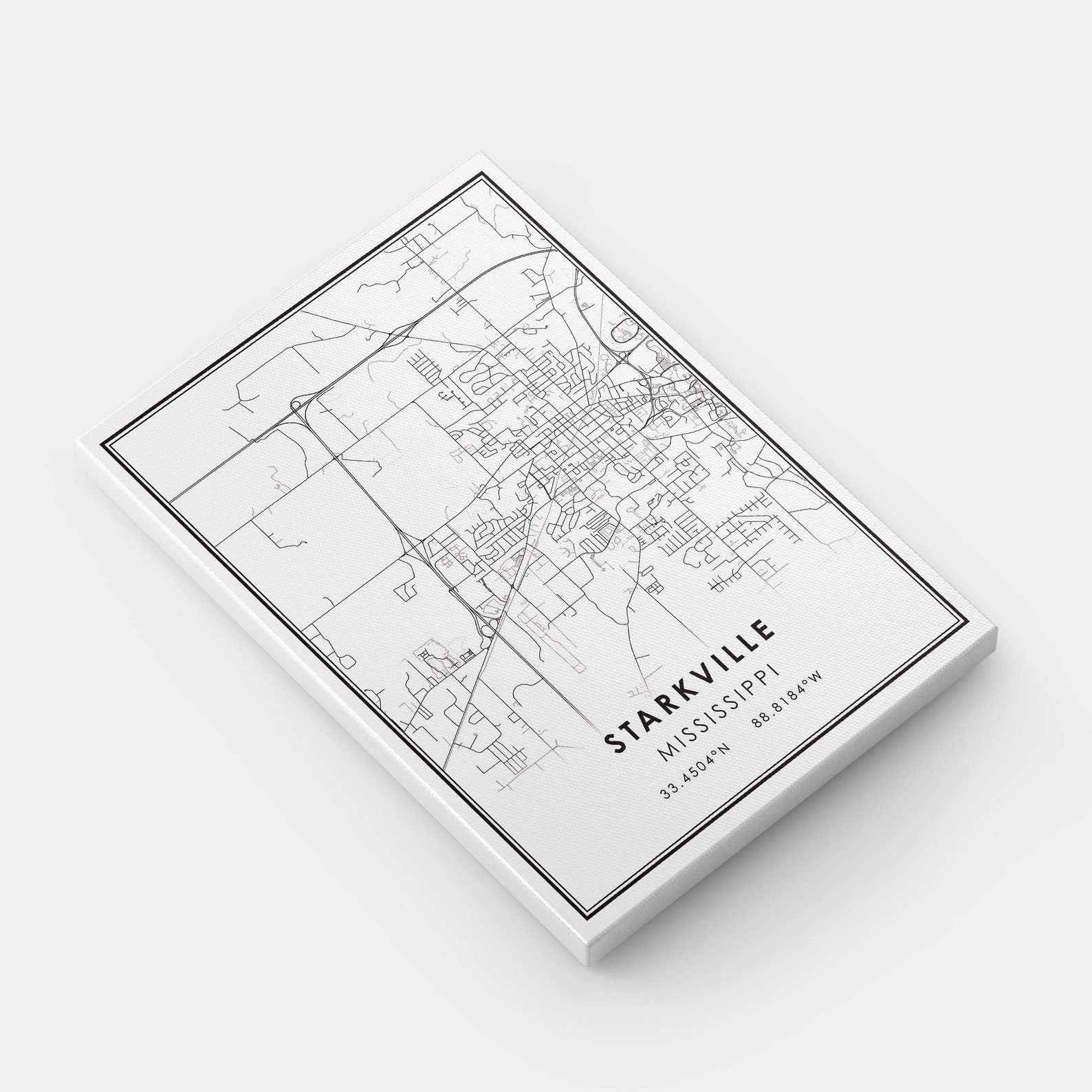 Starkville Map Print Poster Canvas Mississippi Map Print - Etsy
