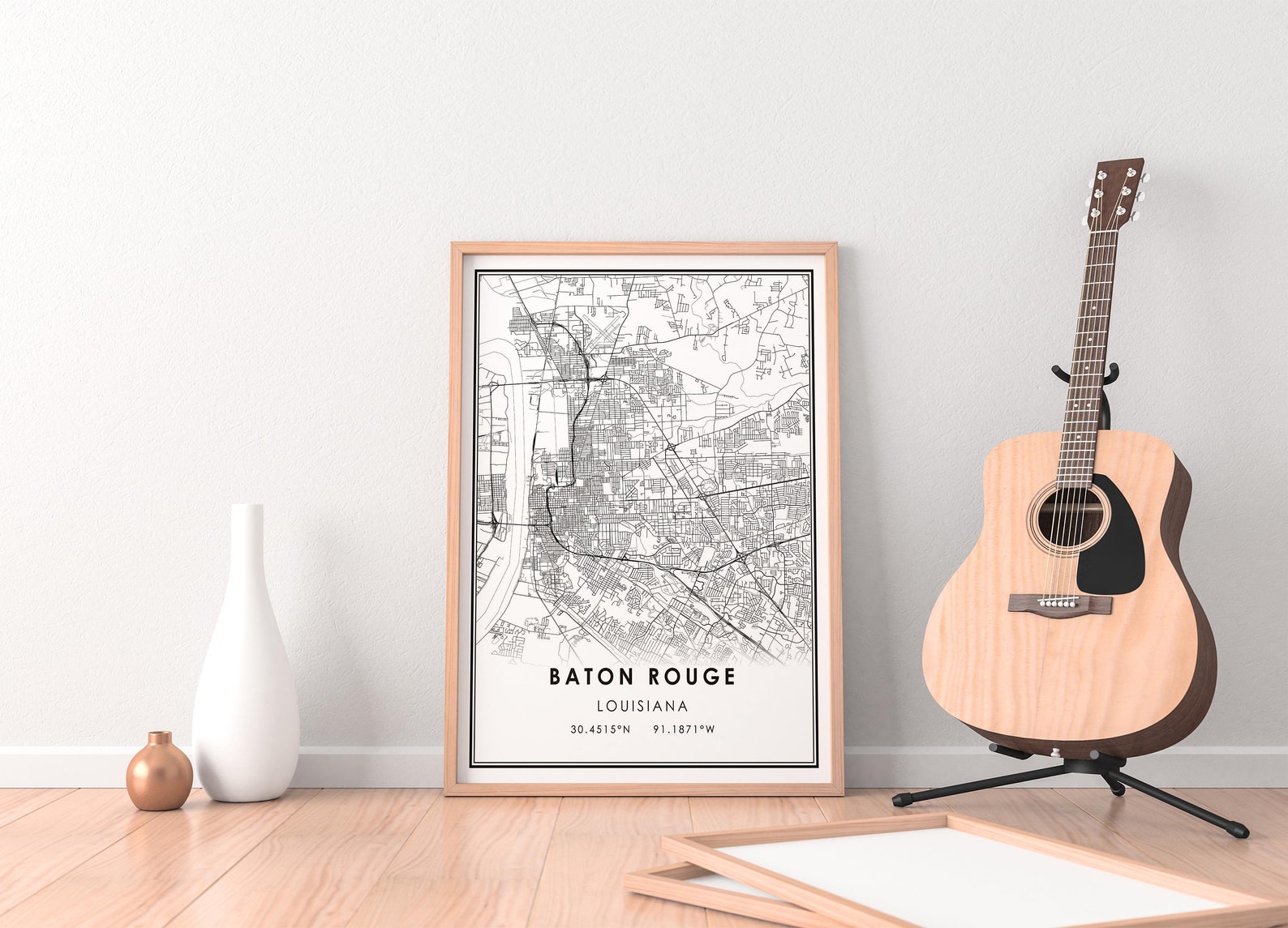 Baton Rouge Map Print Poster Canvas Louisiana Map Print - Etsy