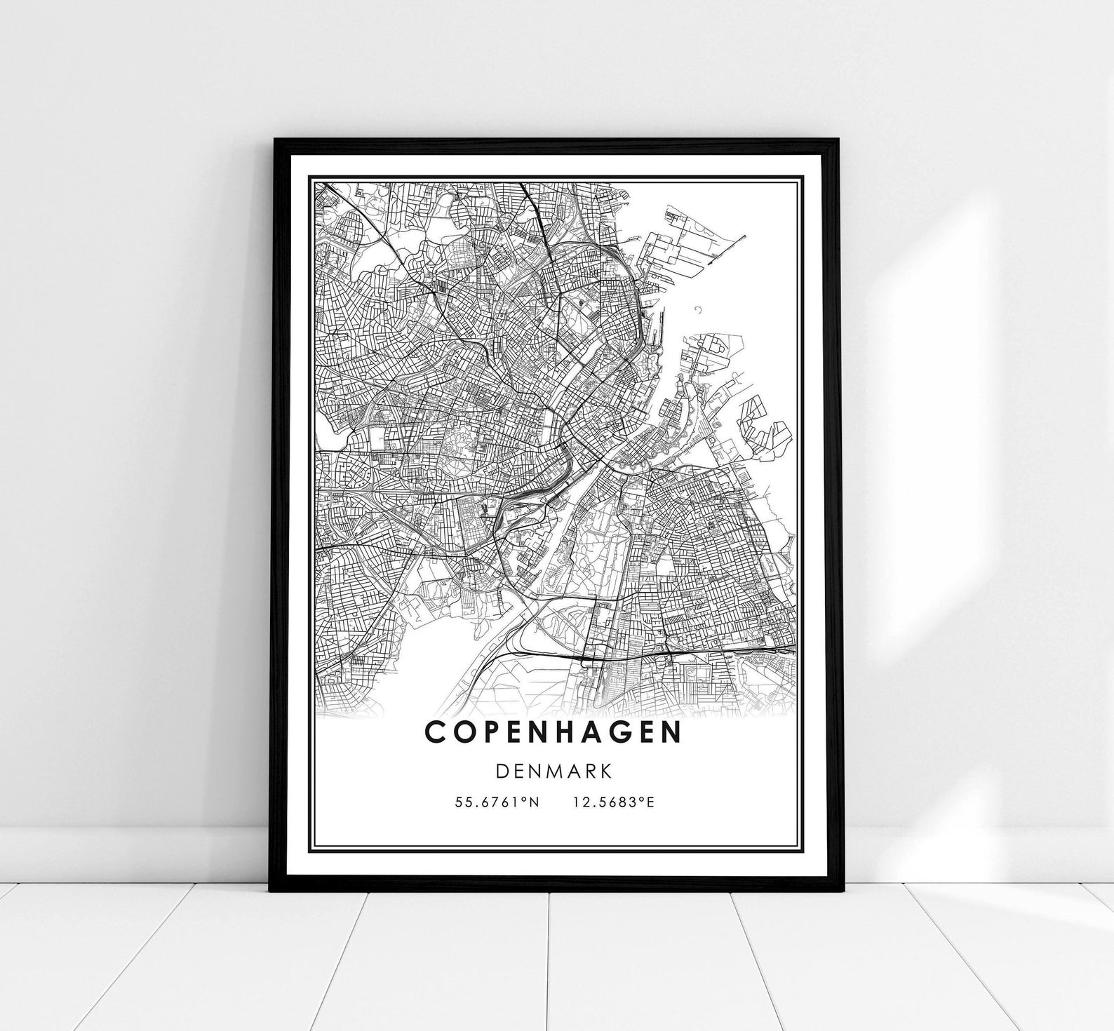 Copenhagen Map Print Poster Canvas Denmark Map Print Poster - Etsy