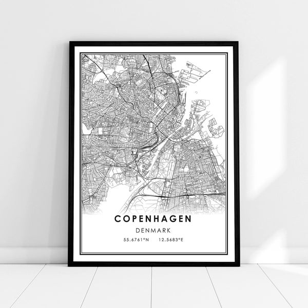Copenhagen Map Prints - Etsy