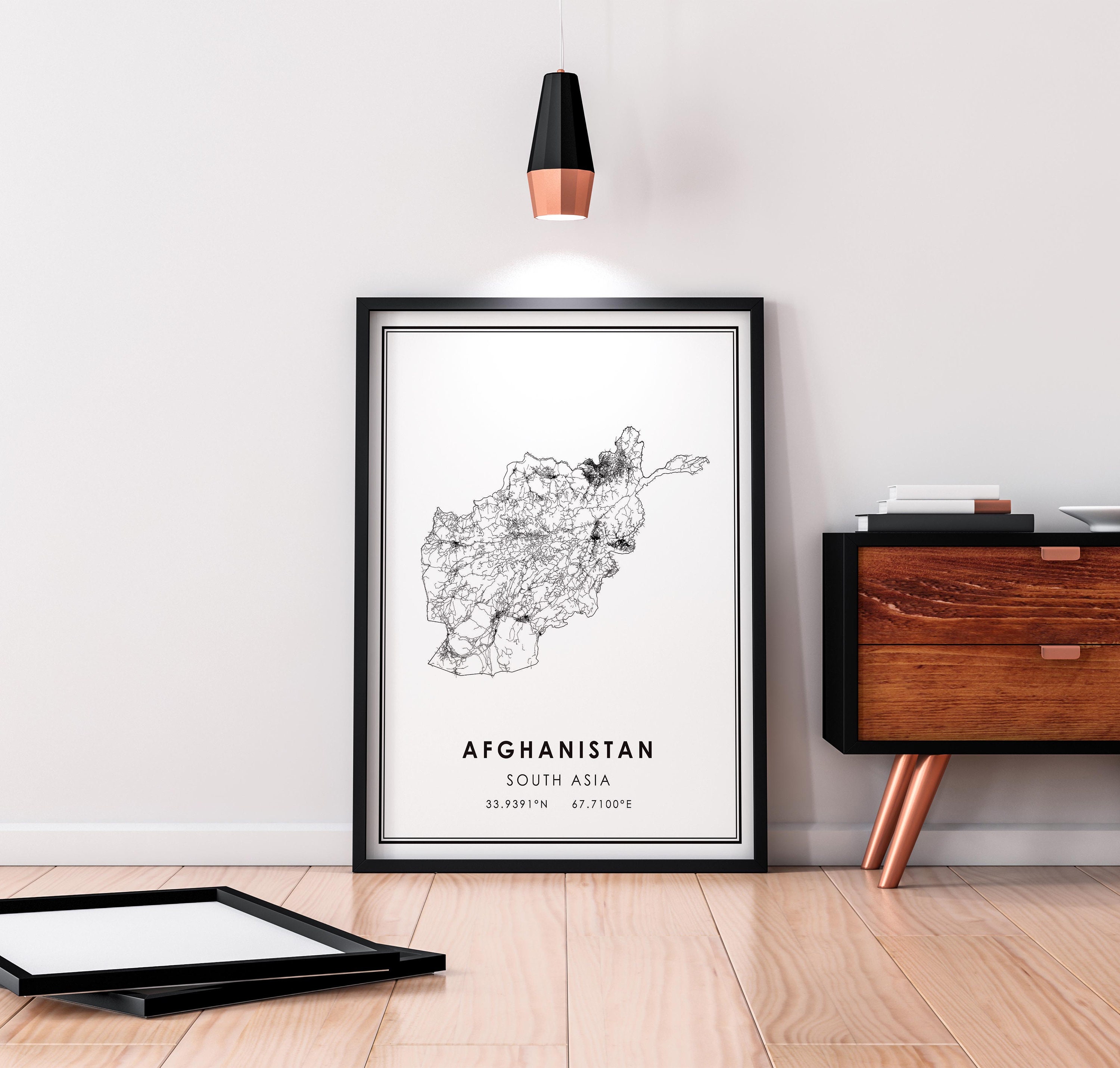 Afghanistan Country Map Print Poster Canvas Afghanistan - Etsy