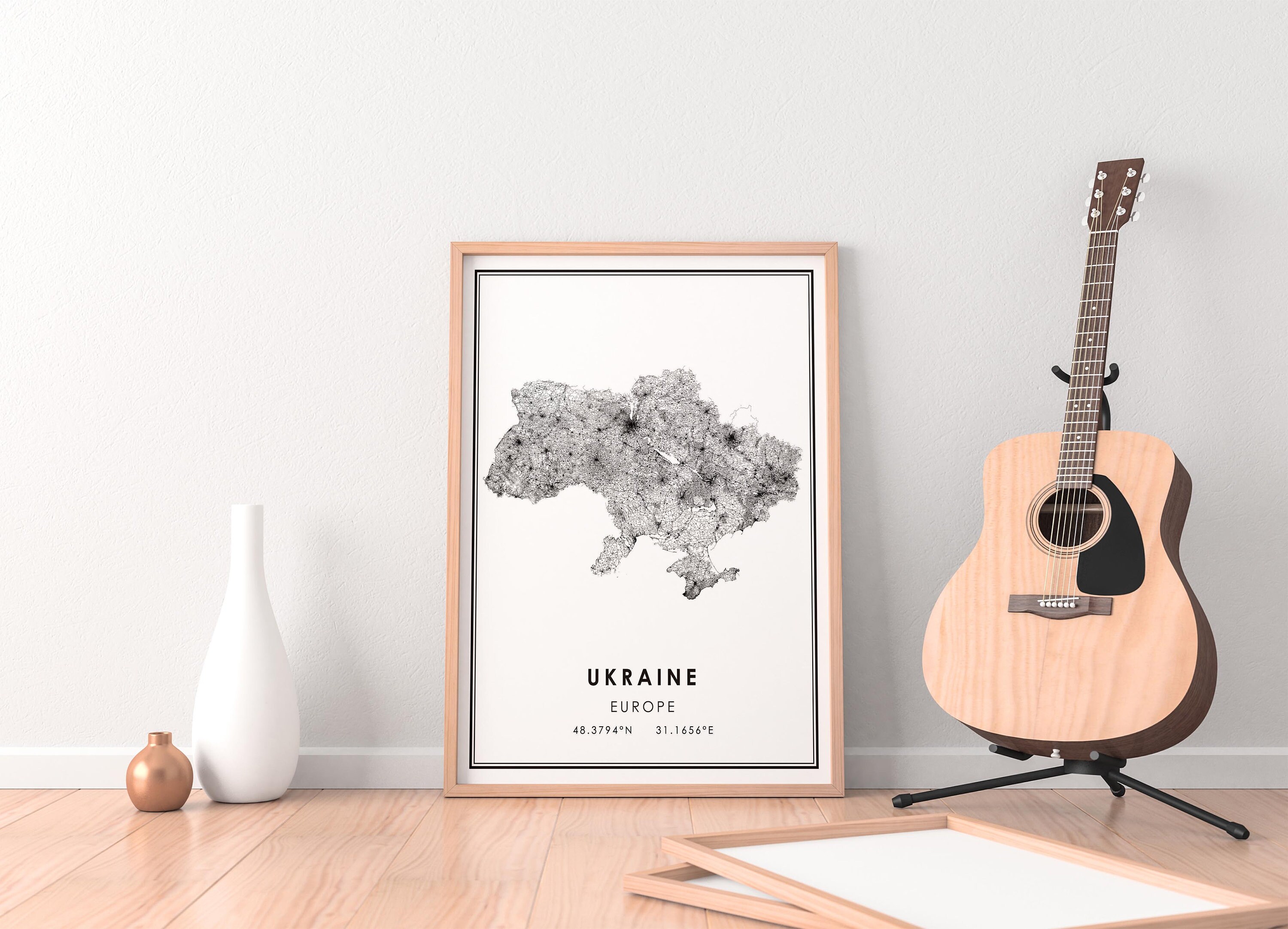 Ukraine Country Map Print Poster Canvas Ukraine Country Road - Etsy