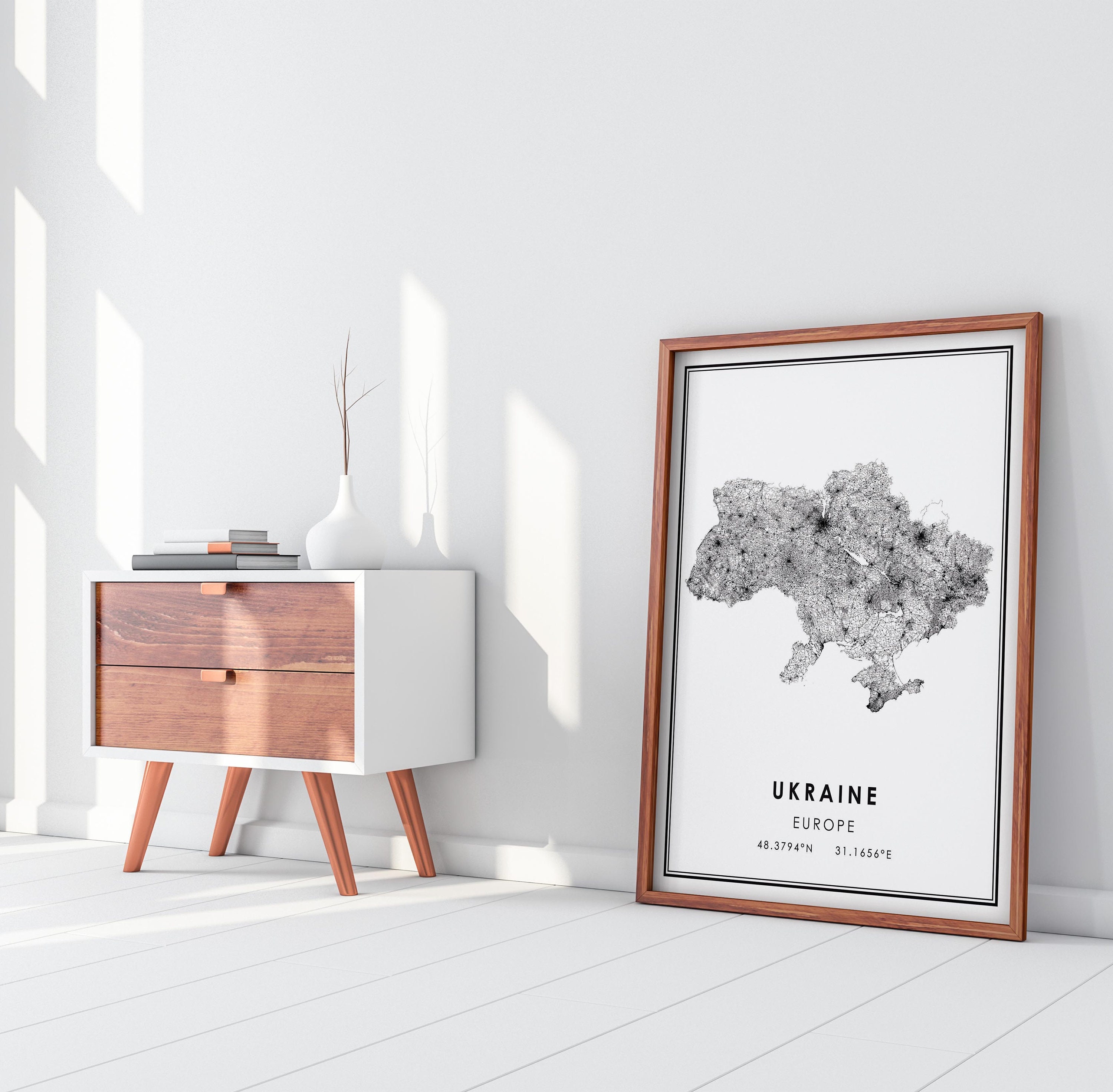 Ukraine Country Map Print Poster Canvas Ukraine Country Road - Etsy