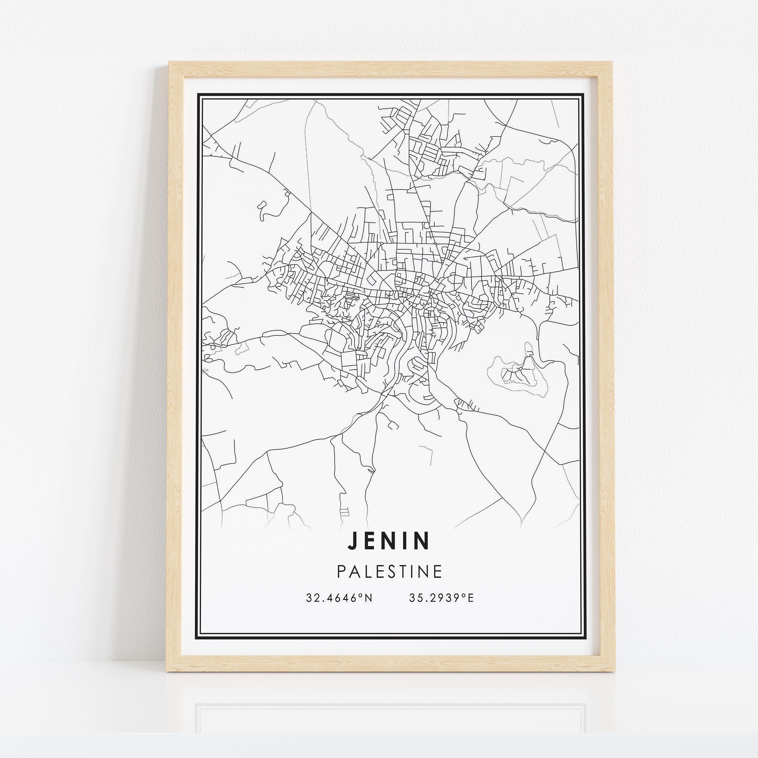 Jenin Map Print Poster Canvas Palestine Map Print Poster - Etsy UK