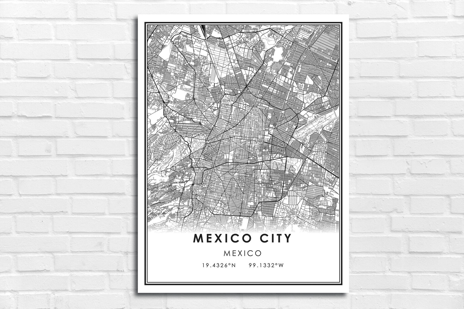 Mexico City map print poster canvas Mexico City city map | Etsy