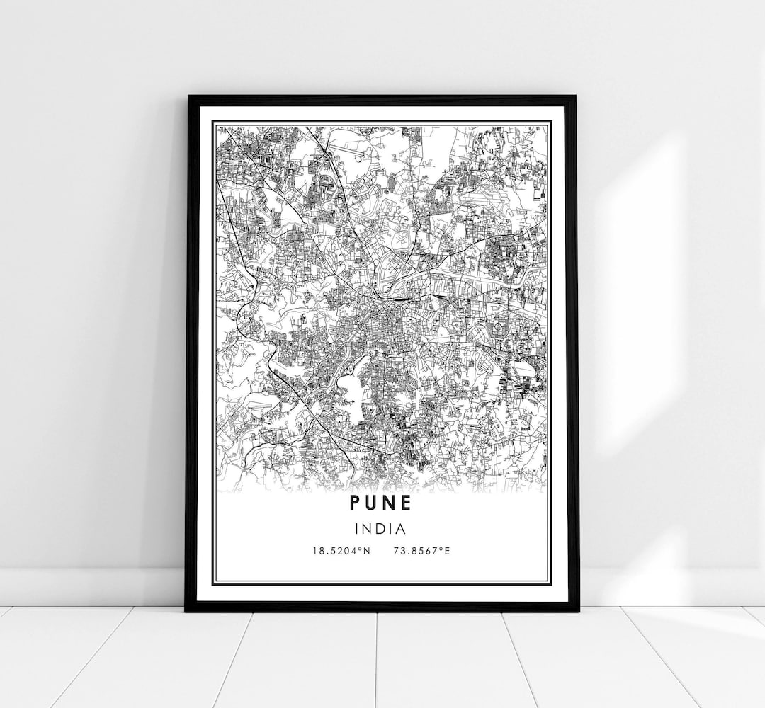 Pune Map Print Poster Canvas | India Map Print Poster Canvas | Pune ...