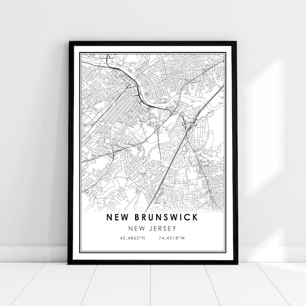 New Brunswick Map - Etsy