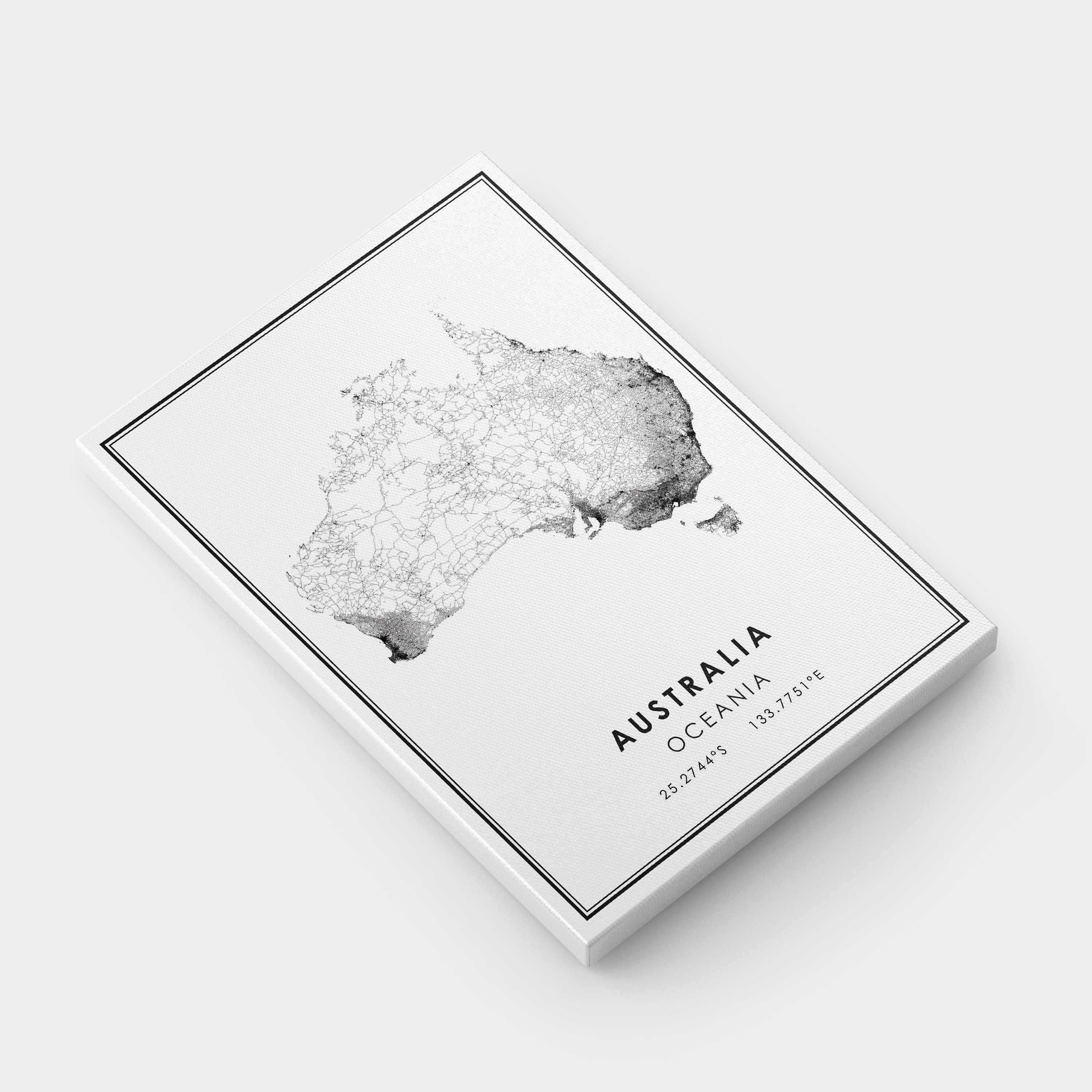 Australia Map Print Poster Canvas Australia Country Road Map - Etsy