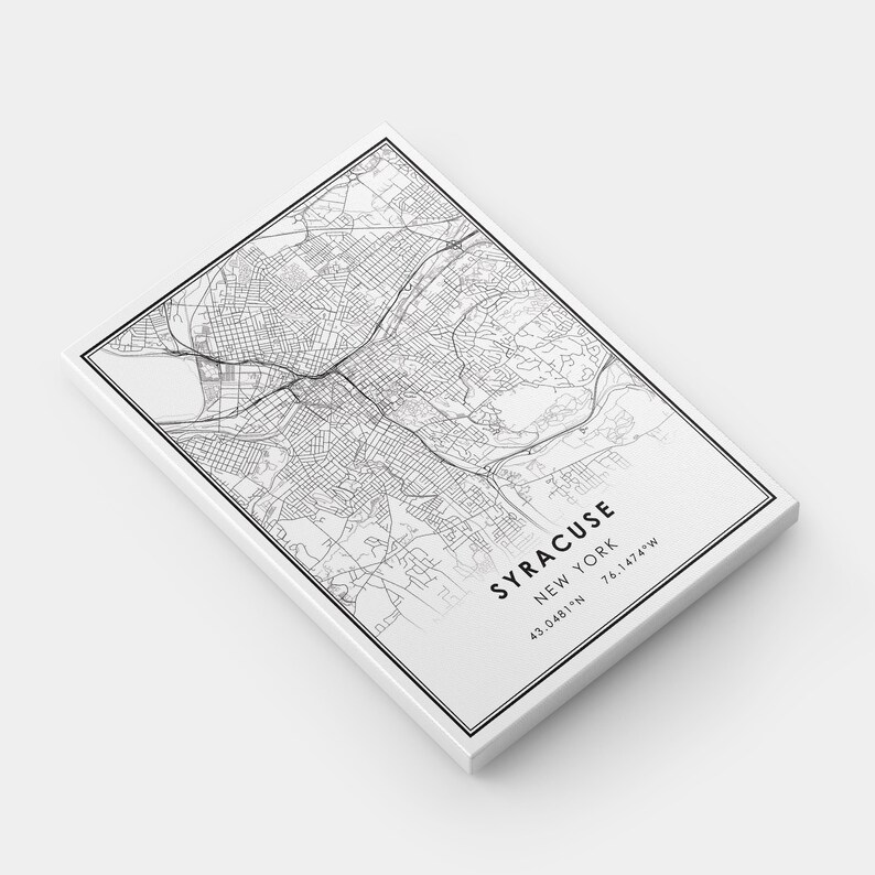 Syracuse Map Print Poster Canvas | Syracuse Map Print Poster Canvas ...