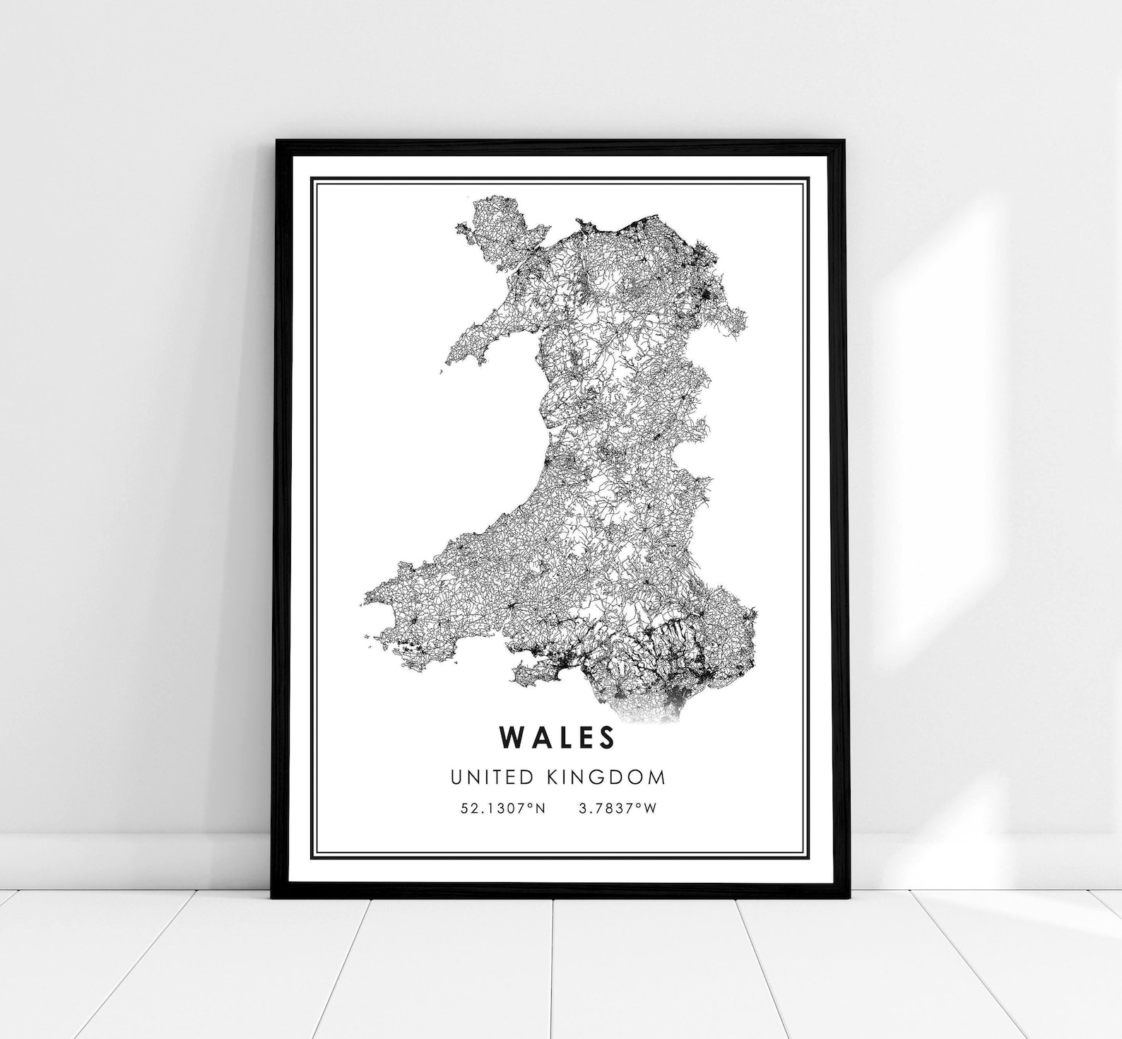 Wales Country Map Print Poster Canvas United Kingdom Map - Etsy