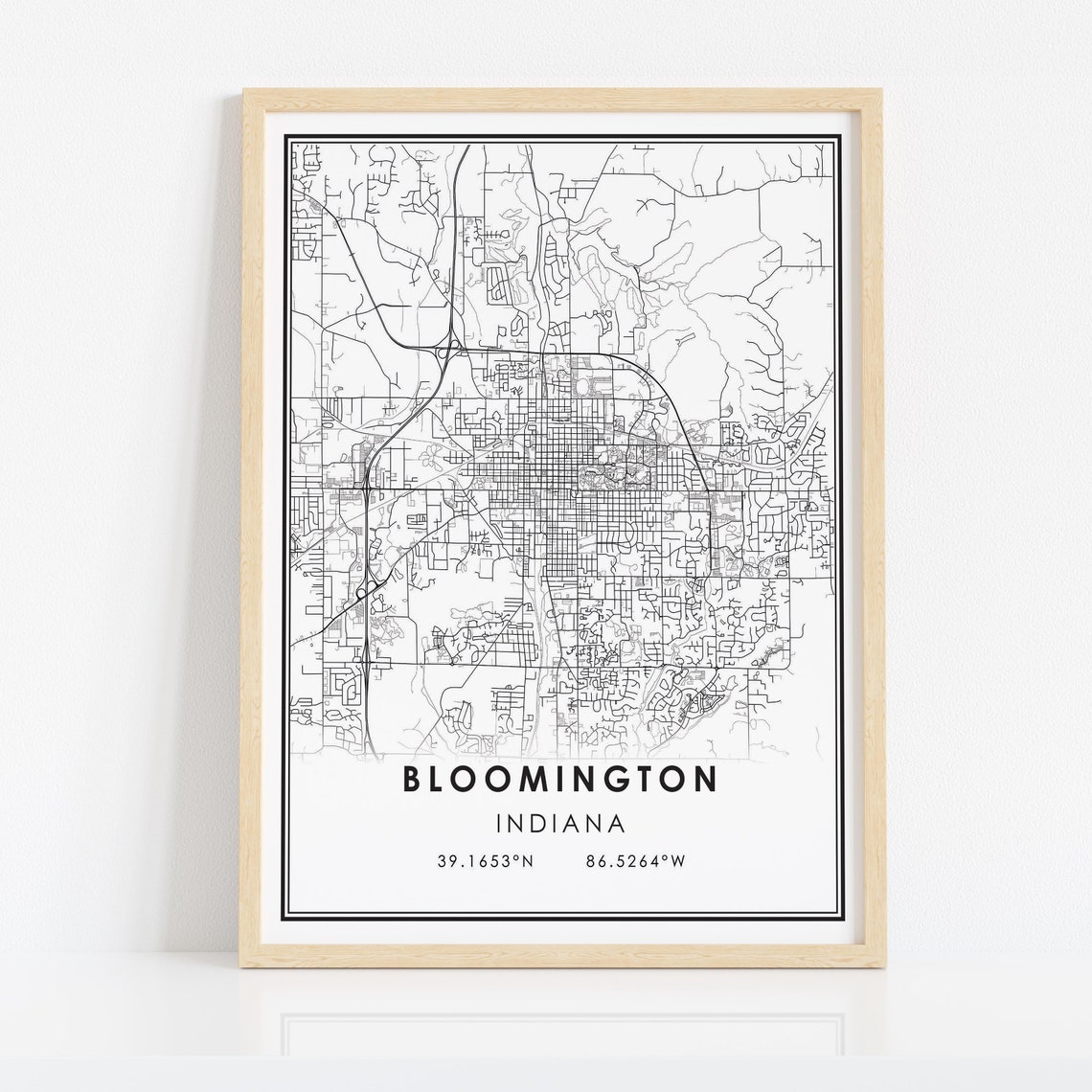 Bloomington Map Print Poster Canvas Indiana Map Print Poster | Etsy