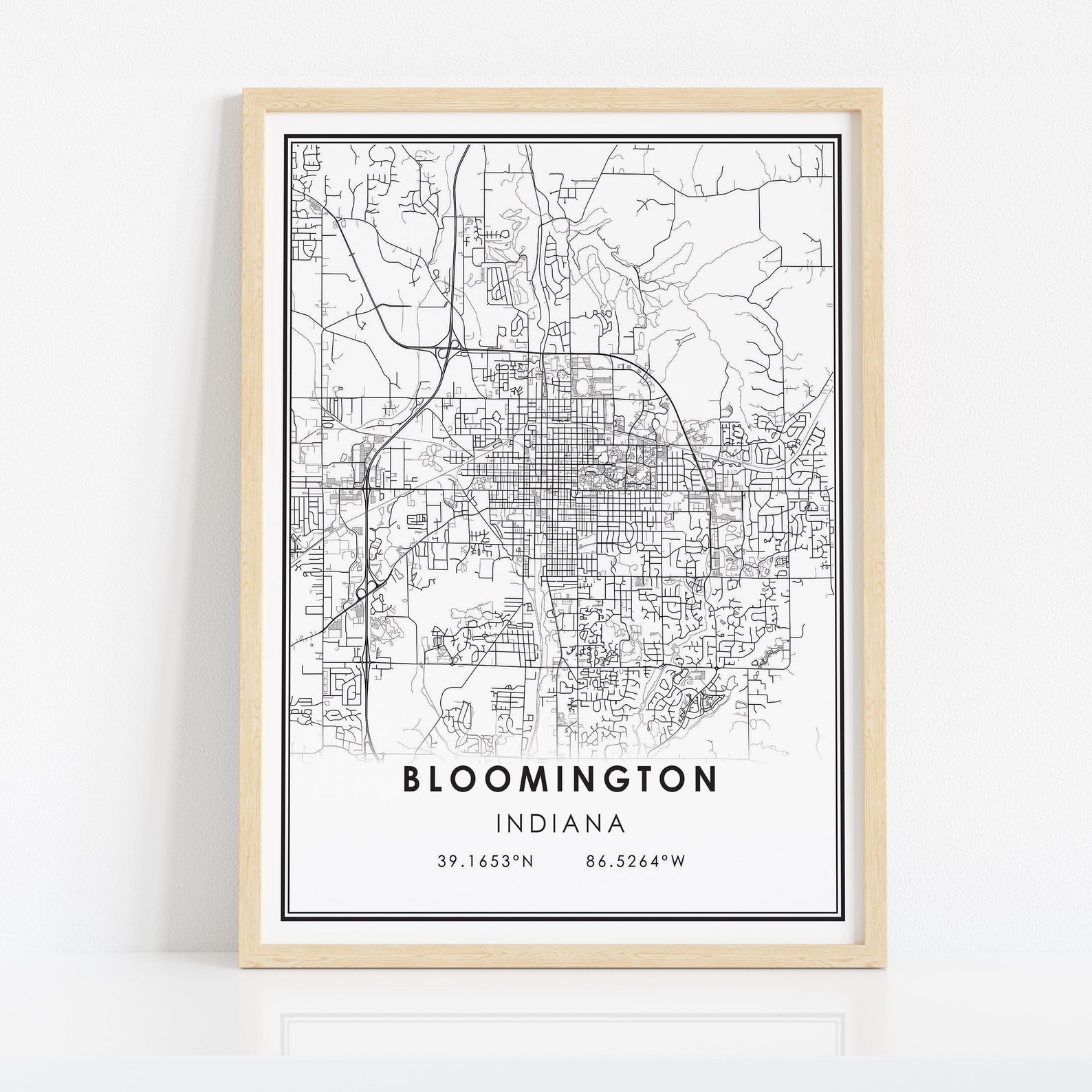 Bloomington Map Print Poster Canvas Indiana Map Print Poster | Etsy