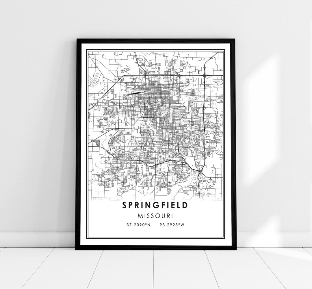 Springfield Map Print Poster Canvas | Missouri Map Print Poster Canvas ...