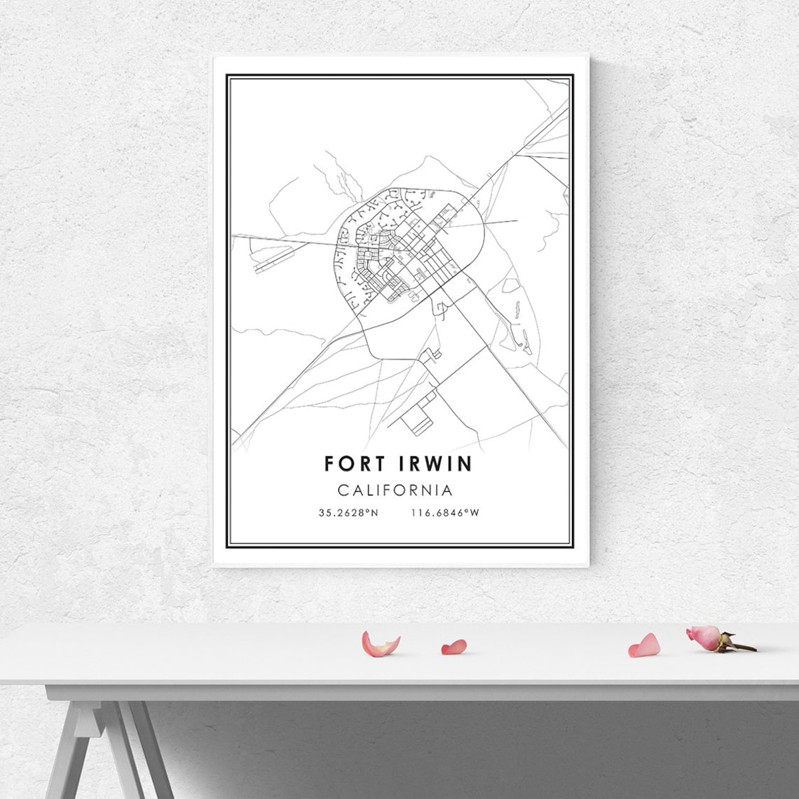 Fort Irwin map print poster canvas California map print | Etsy