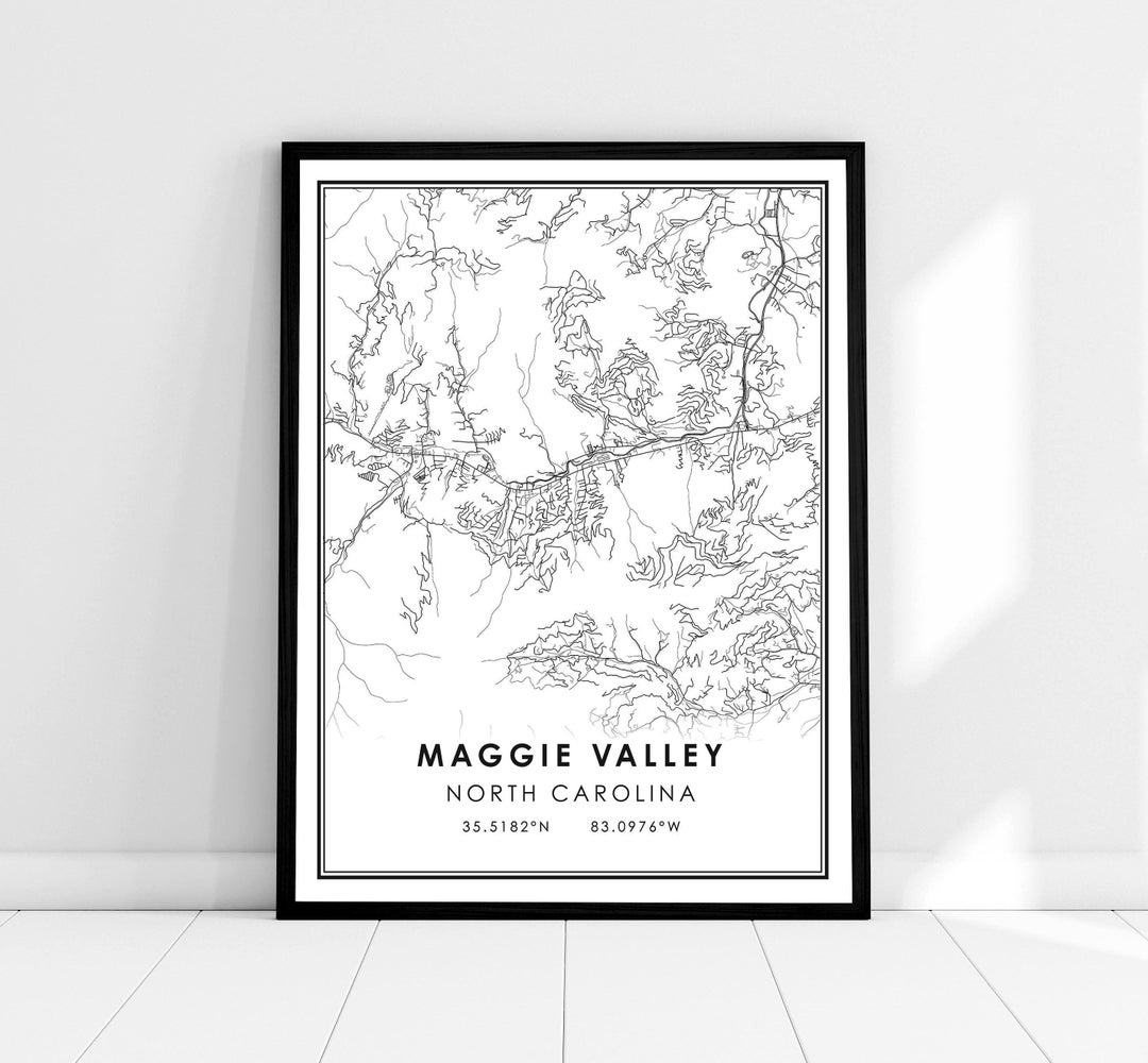 Maggie Valley Map Print Poster Canvas | North Carolina Map Print Poster ...