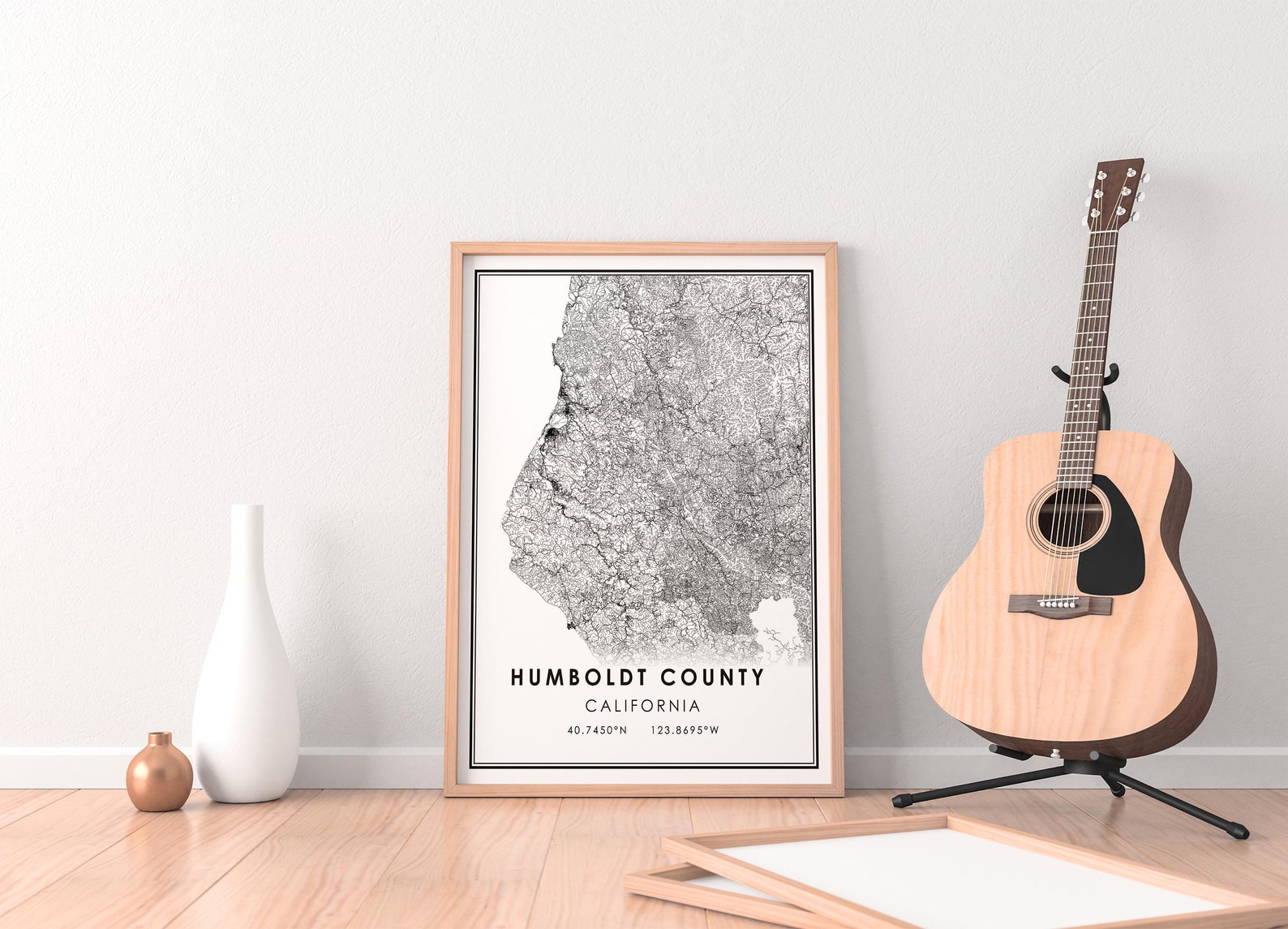 Humboldt County Map Print Poster Canvas | California Map Print Poster ...