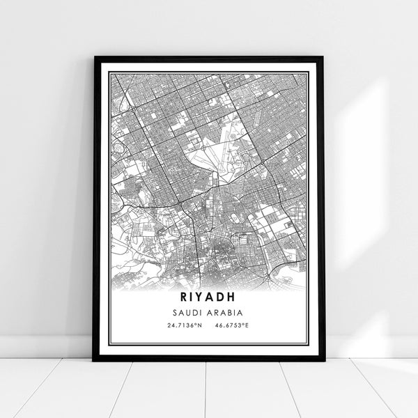 Riyadh Saudi Arabia Map Poster - Etsy
