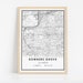 Downers Grove Map Print Poster Canvas | Illinois Map Print Poster ...