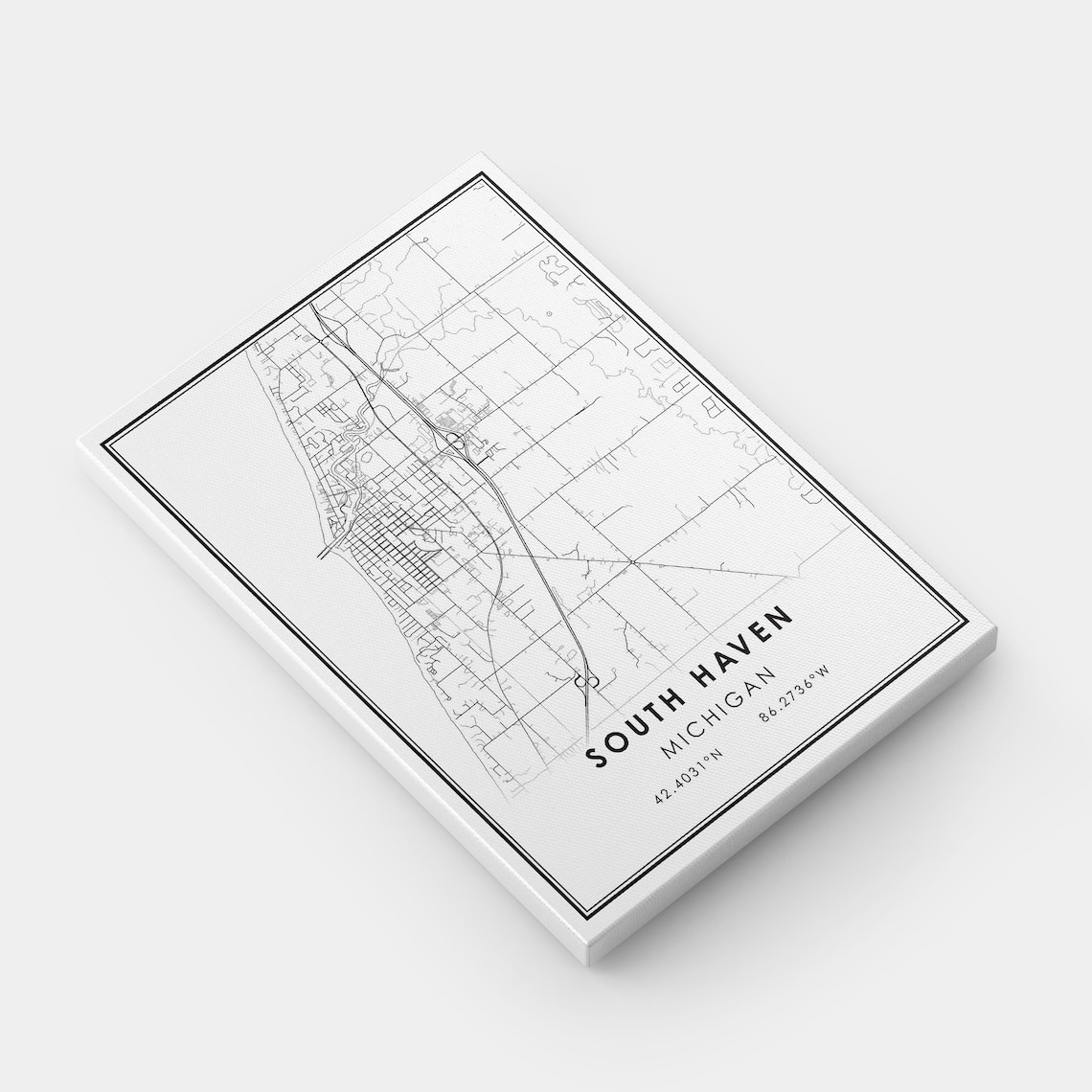 South Haven Map Print Poster Canvas | Michigan Map Print Poster Canvas ...