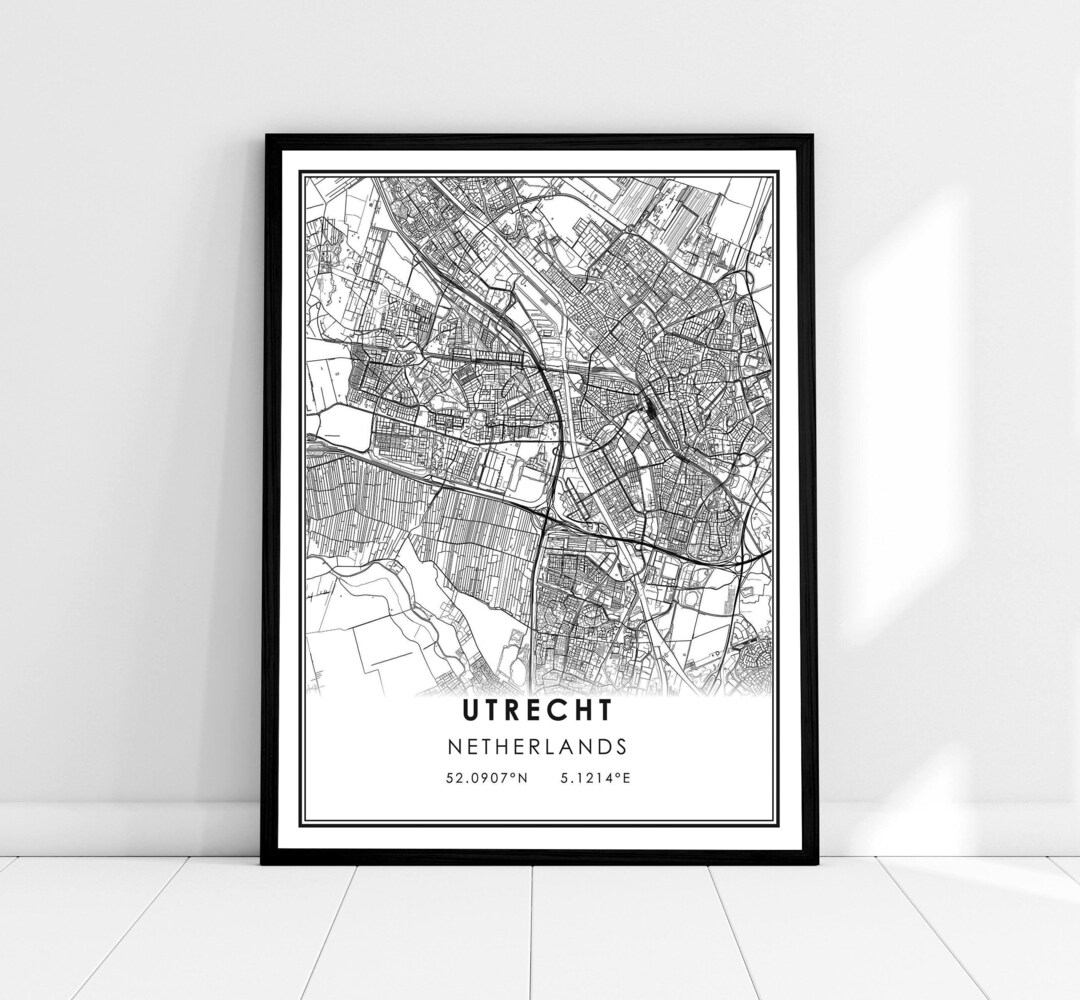 Utrecht Map Print Poster Canvas Netherlands Map Print Poster Canvas ...