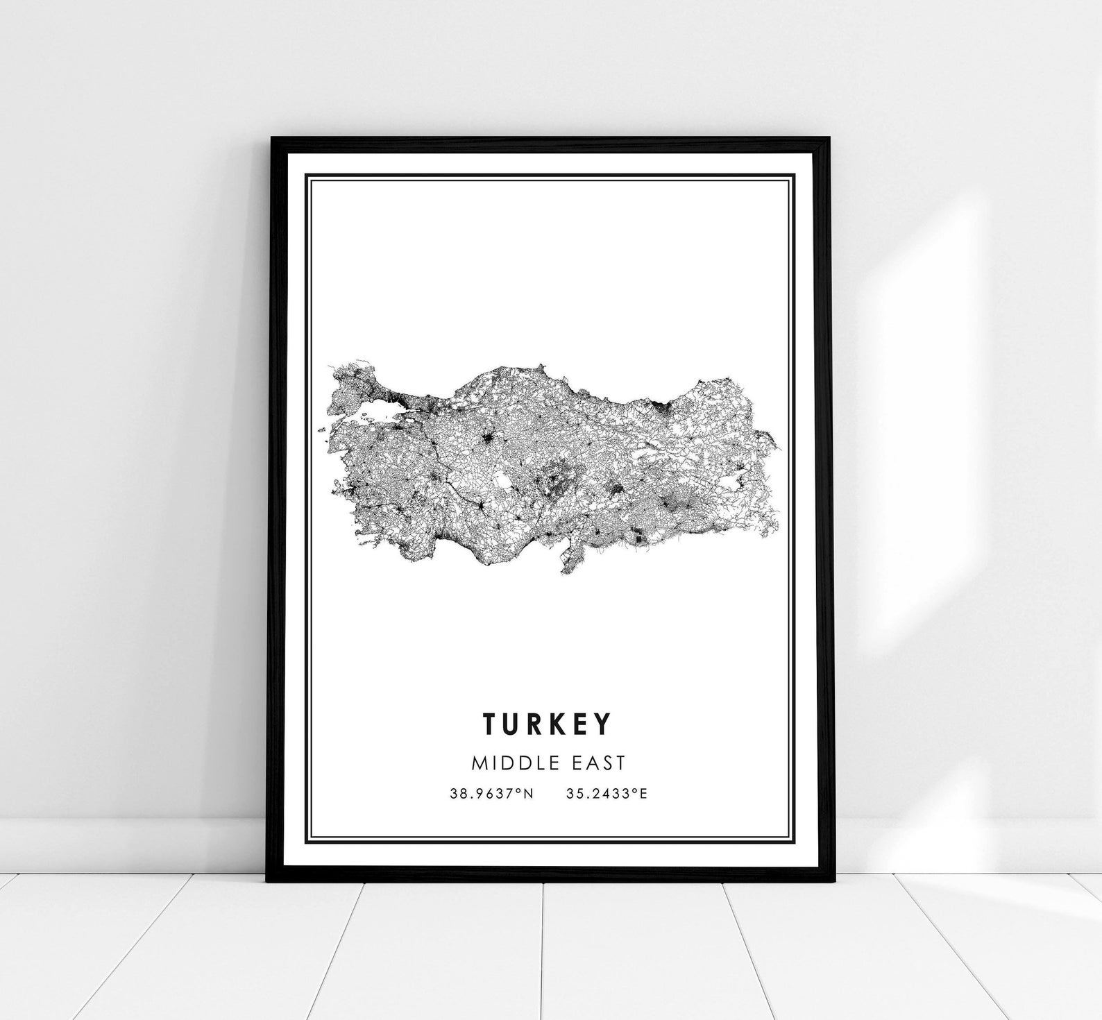 Turkey Country Map Print Poster Canvas Turkey Middle East - Etsy