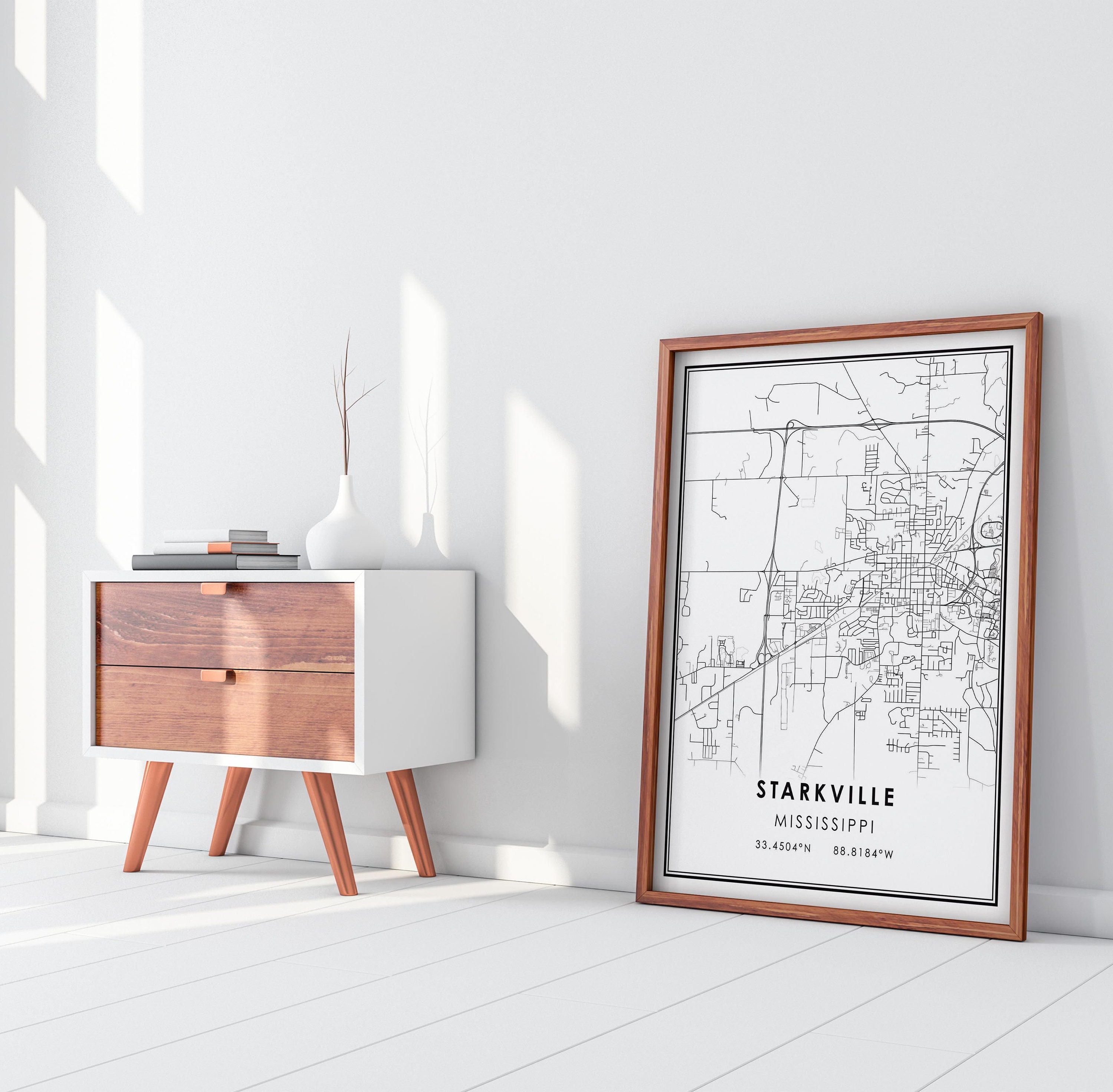 Starkville Map Print Poster Canvas Mississippi Map Print - Etsy