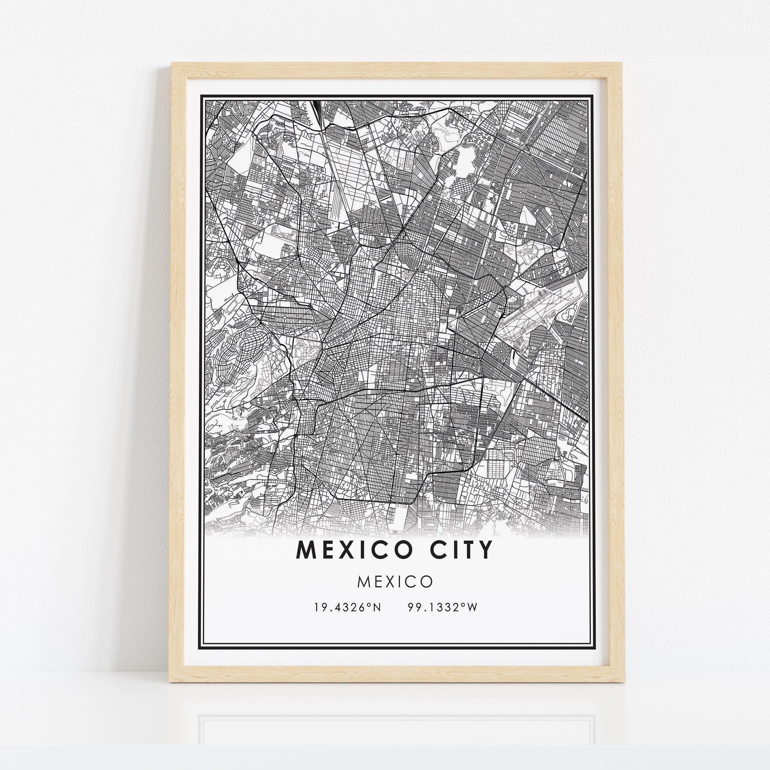 Mexico City Map Print Poster Canvas Mexico Map Print Poster - Etsy