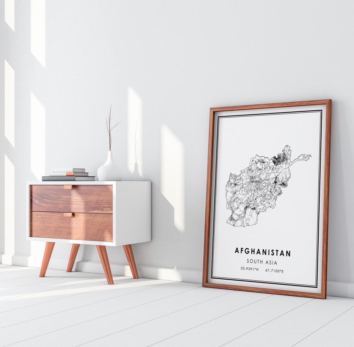 Afghanistan Country Map Print Poster Canvas Afghanistan - Etsy
