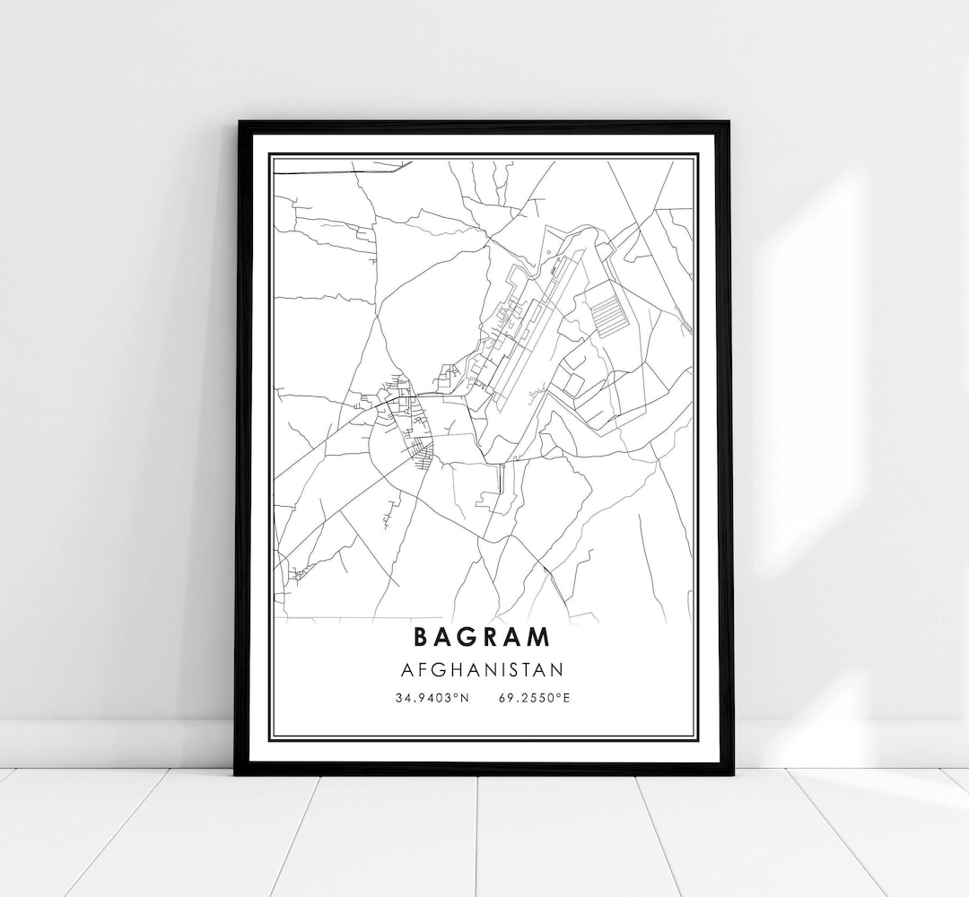Bagram Map Print Poster Canvas | Afghanistan Map Print Poster Canvas ...