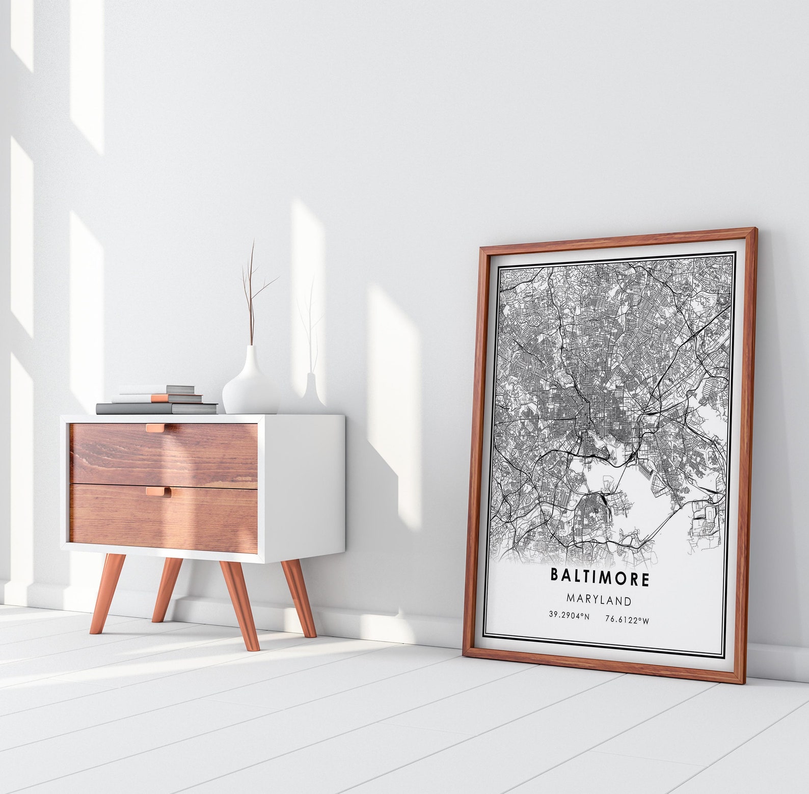 Baltimore Map Print Poster Canvas Maryland Map Print Poster - Etsy